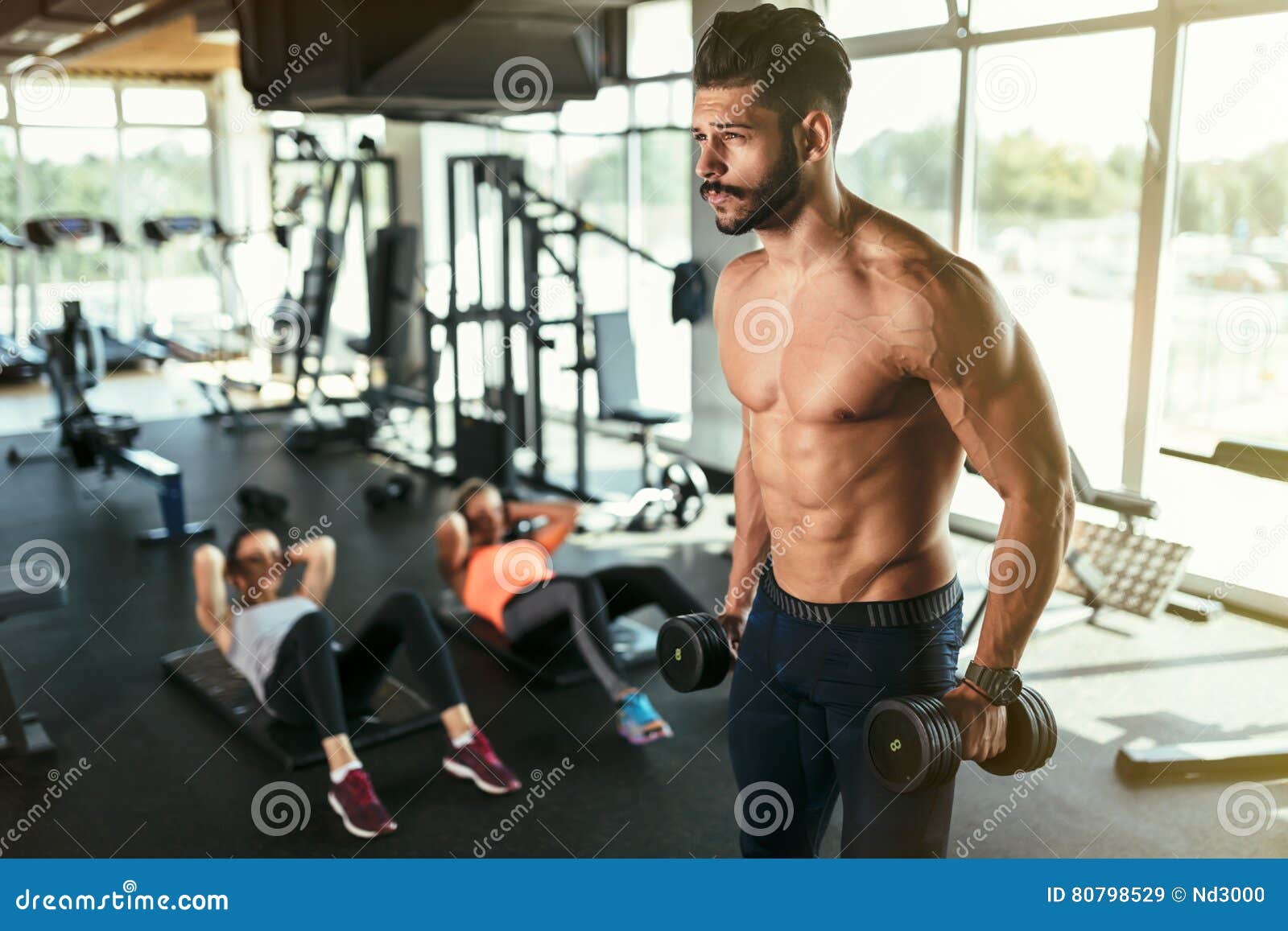 Professional Bodybuilder Working Out Stock Image - Image of model ...