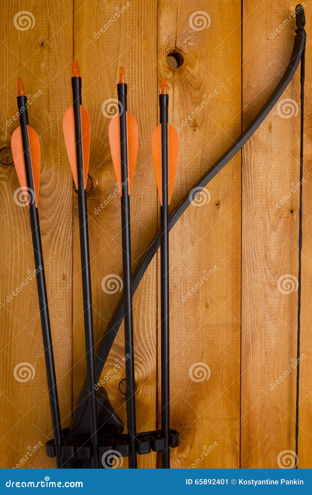Professional Bow with a Set of Arrows Stock Image - Image of closeup ...