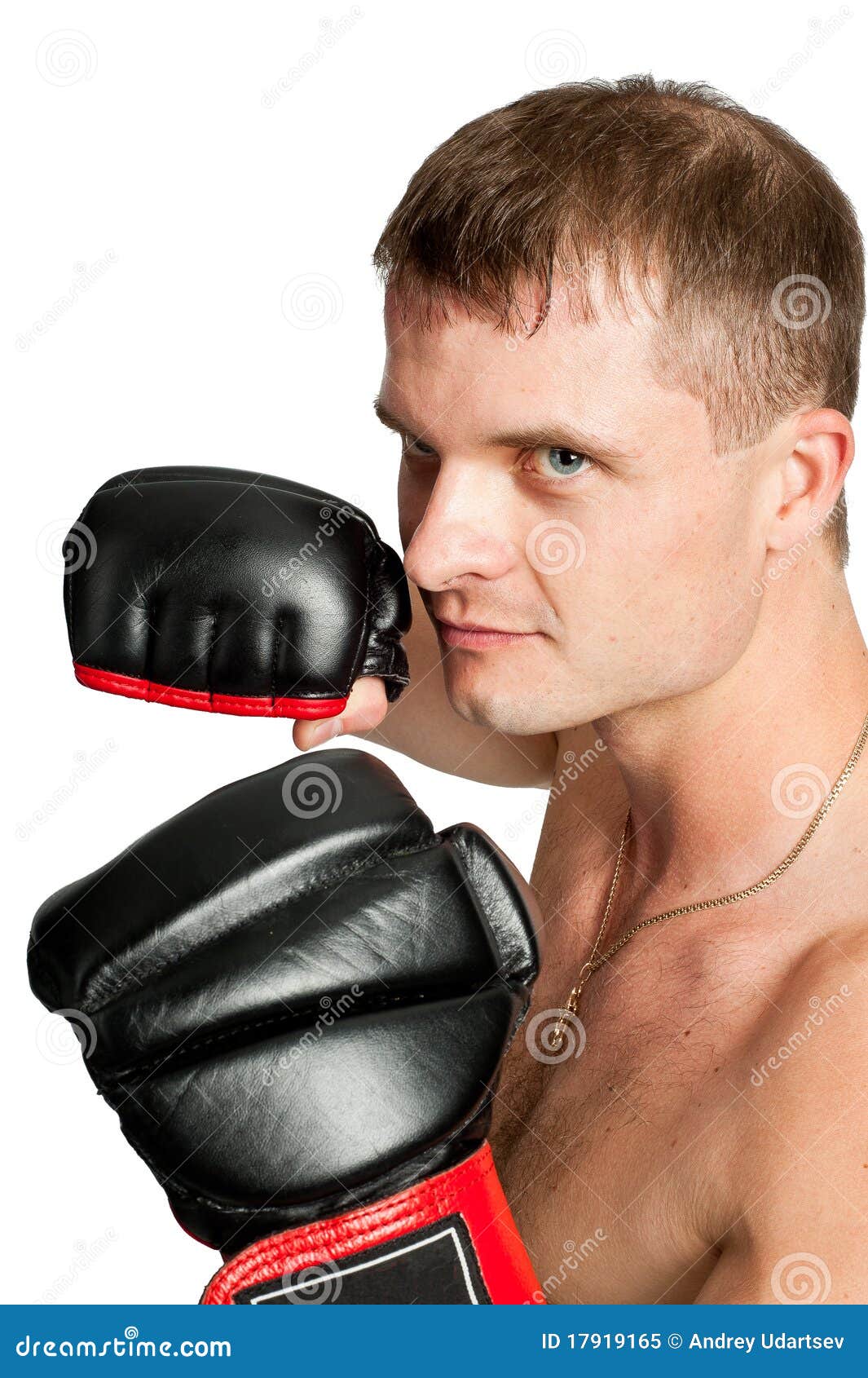 Professional Boxer Attacking Isolated On White Stock Image - Image of ...