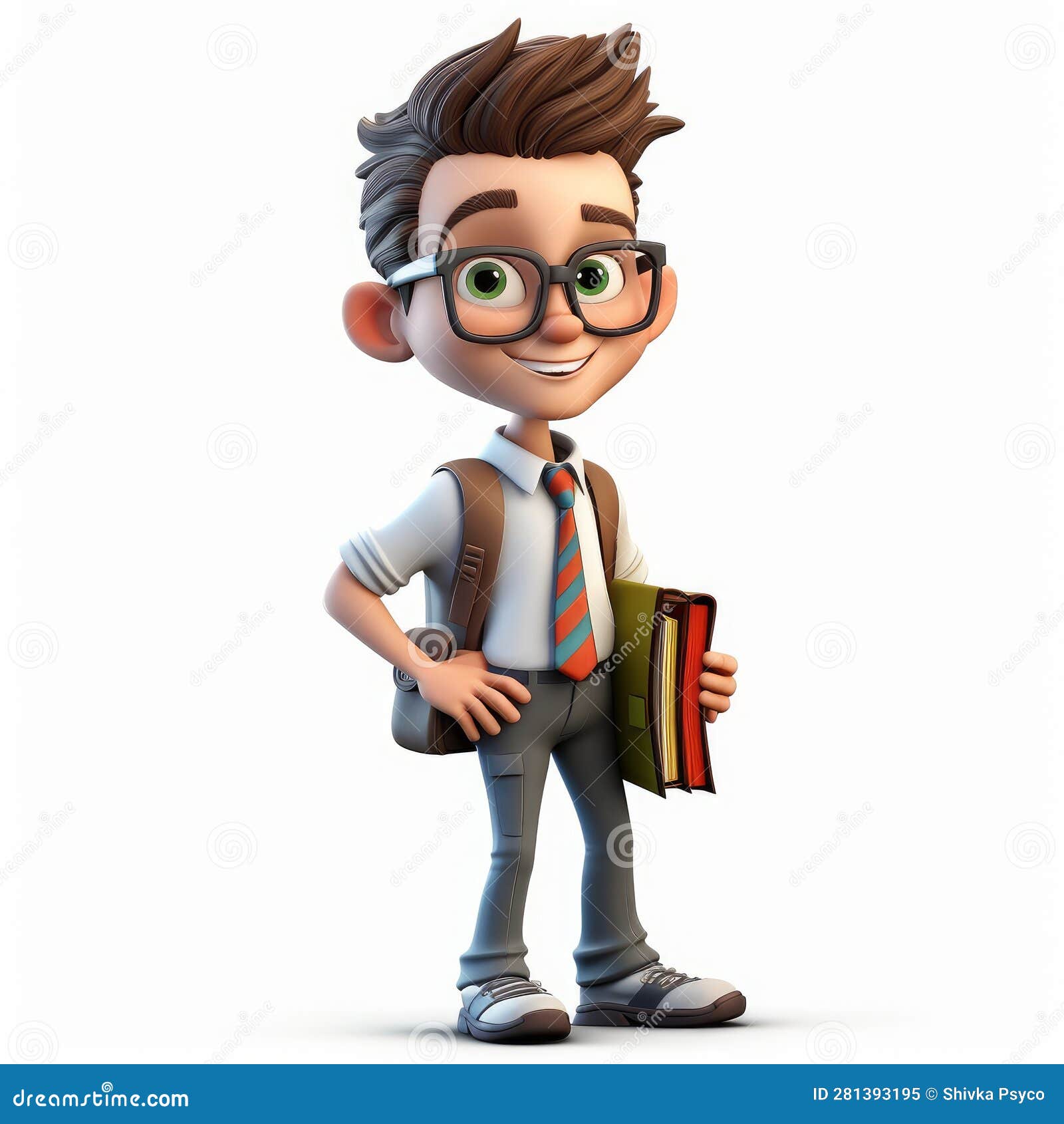 A Professional Boy Cartoon 3D on White Background Generative AI Stock ...