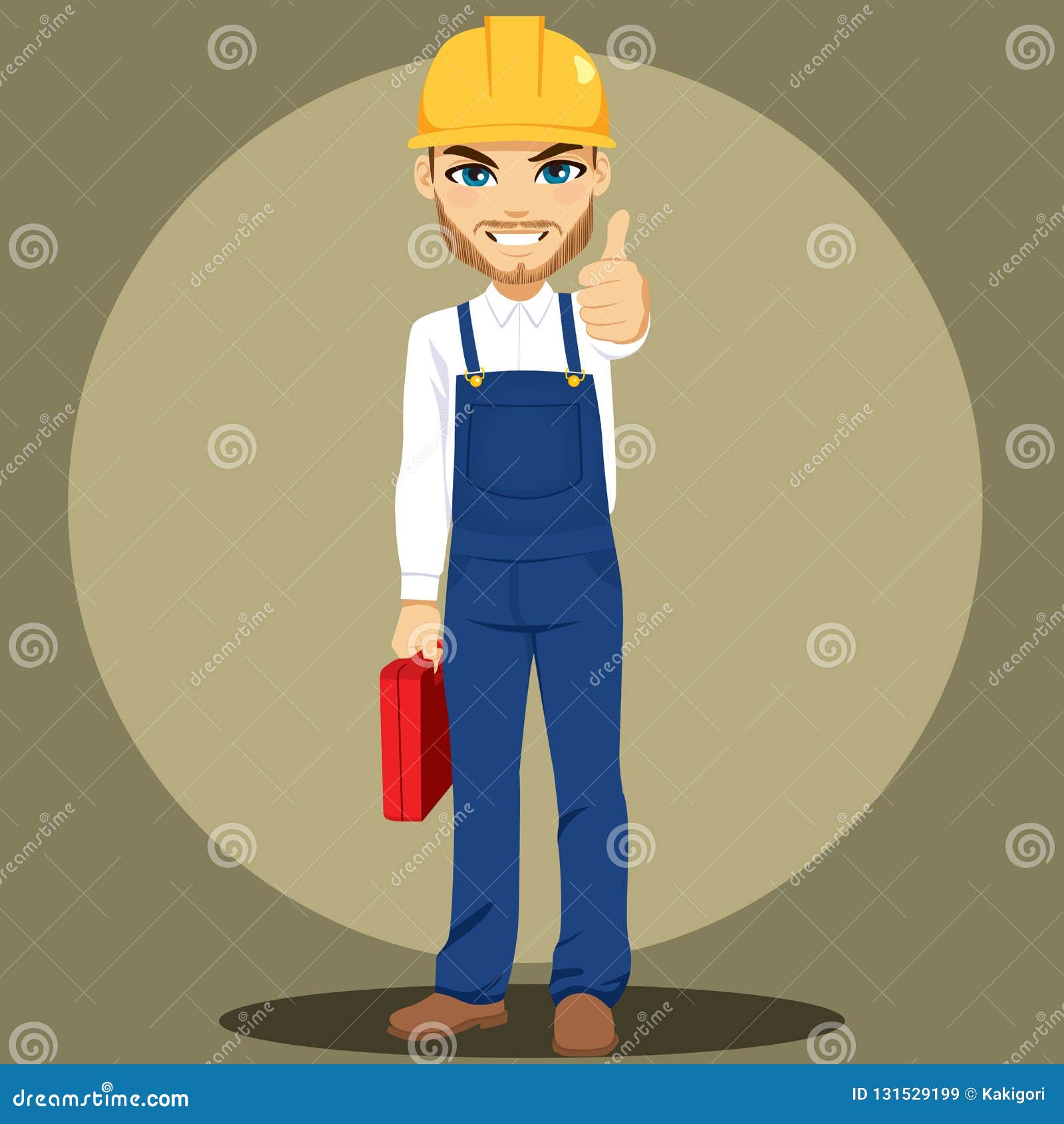 Professional Builder Man stock vector. Illustration of holding - 131529199