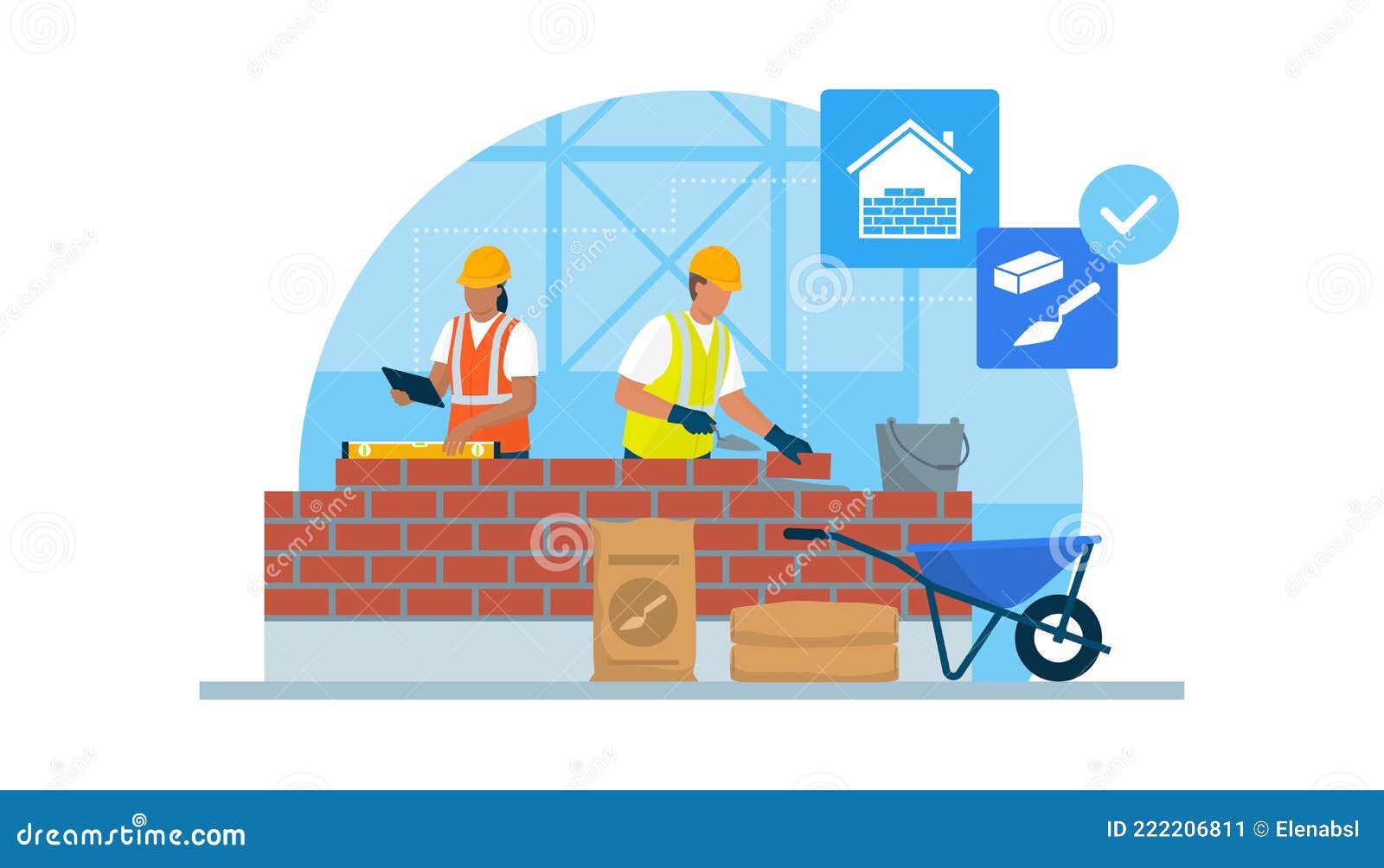 Professional Builders With Tools Set, Construction Workers Characters ...