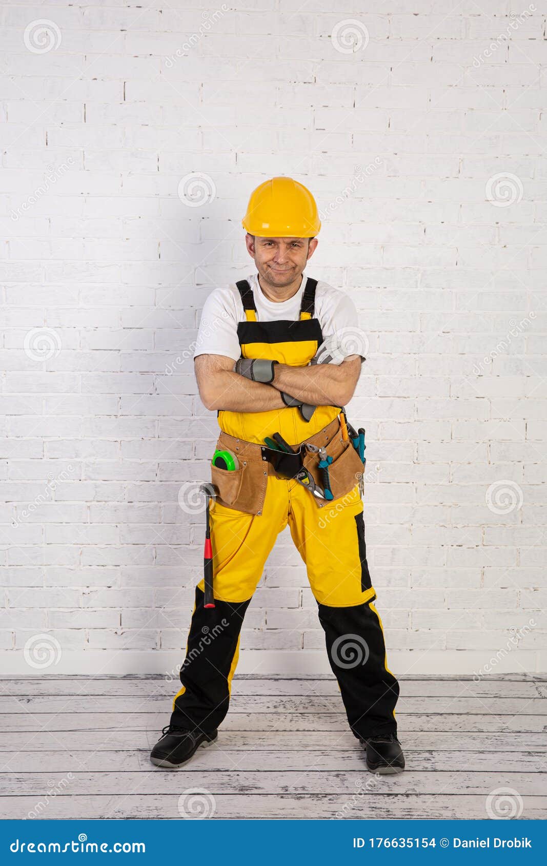 A Professional Building Fitter Ready for Action at Any Time Stock Photo ...