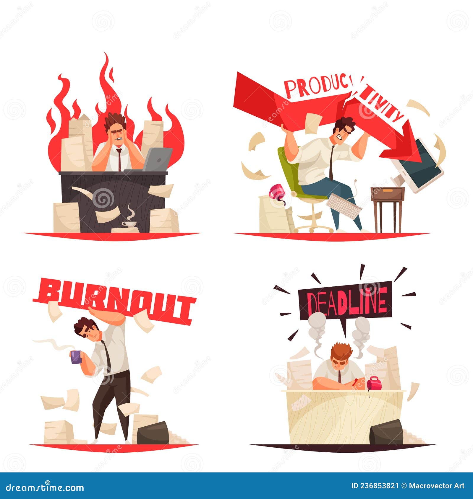 Professional Burnout Set stock vector. Illustration of decorative ...