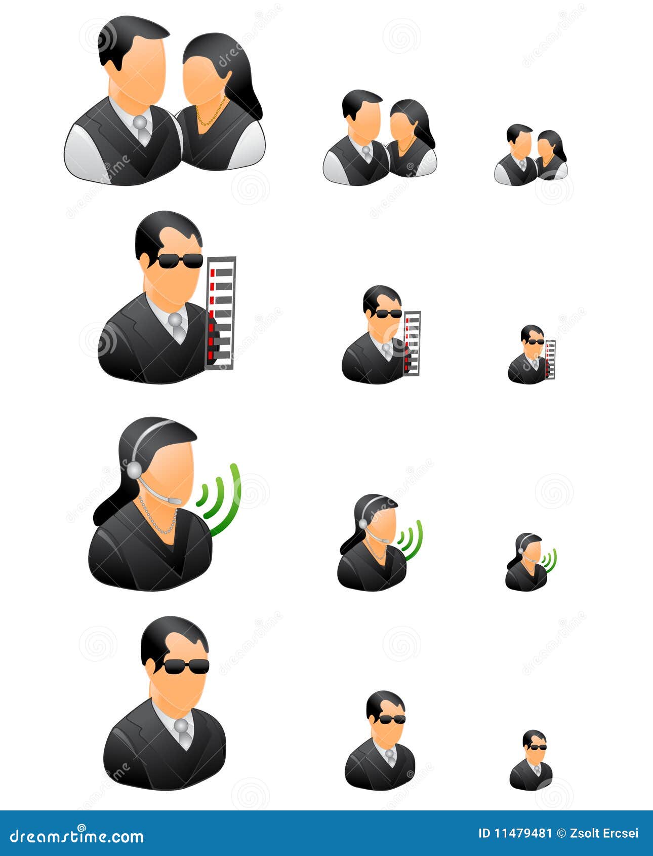 Professional Business People Icon Set Stock Vector - Illustration of ...