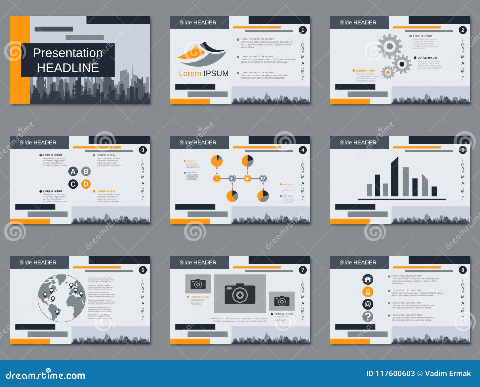 Professional Business Presentation, Slide Show Vector Template Stock ...