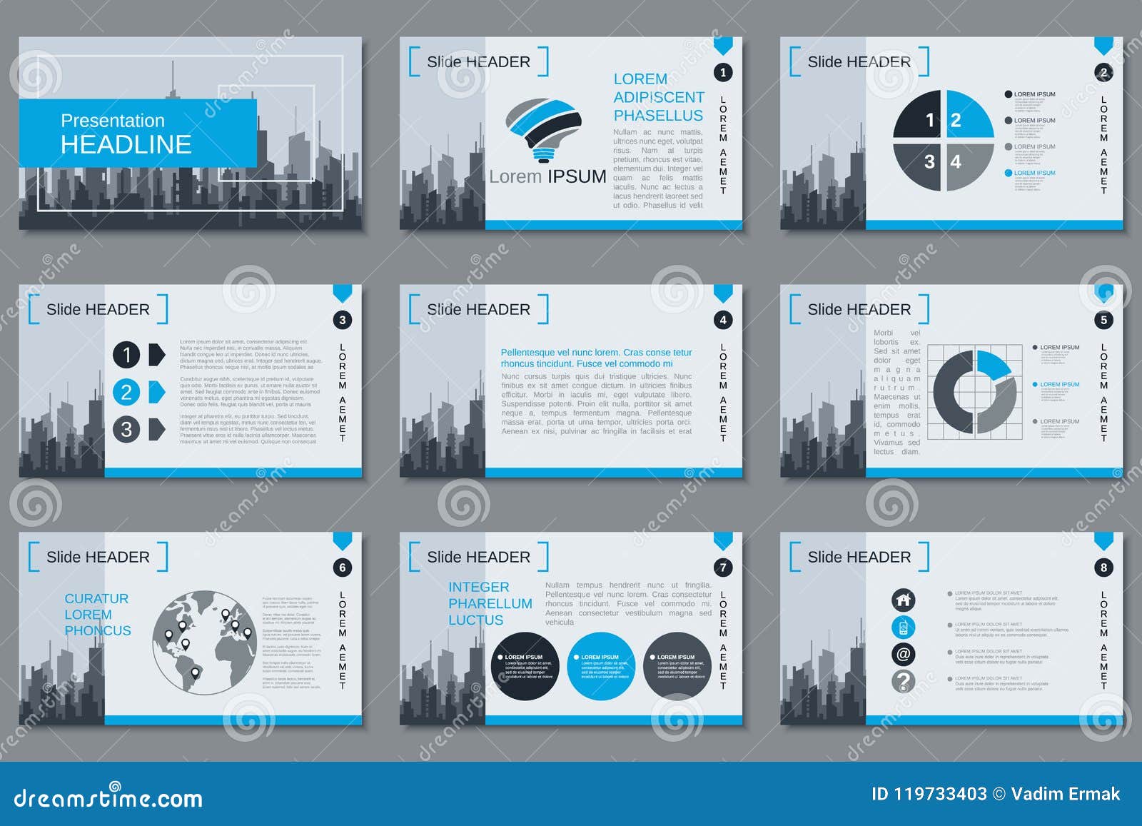 Professional Business Presentation, Slide Show Vector Template Stock ...