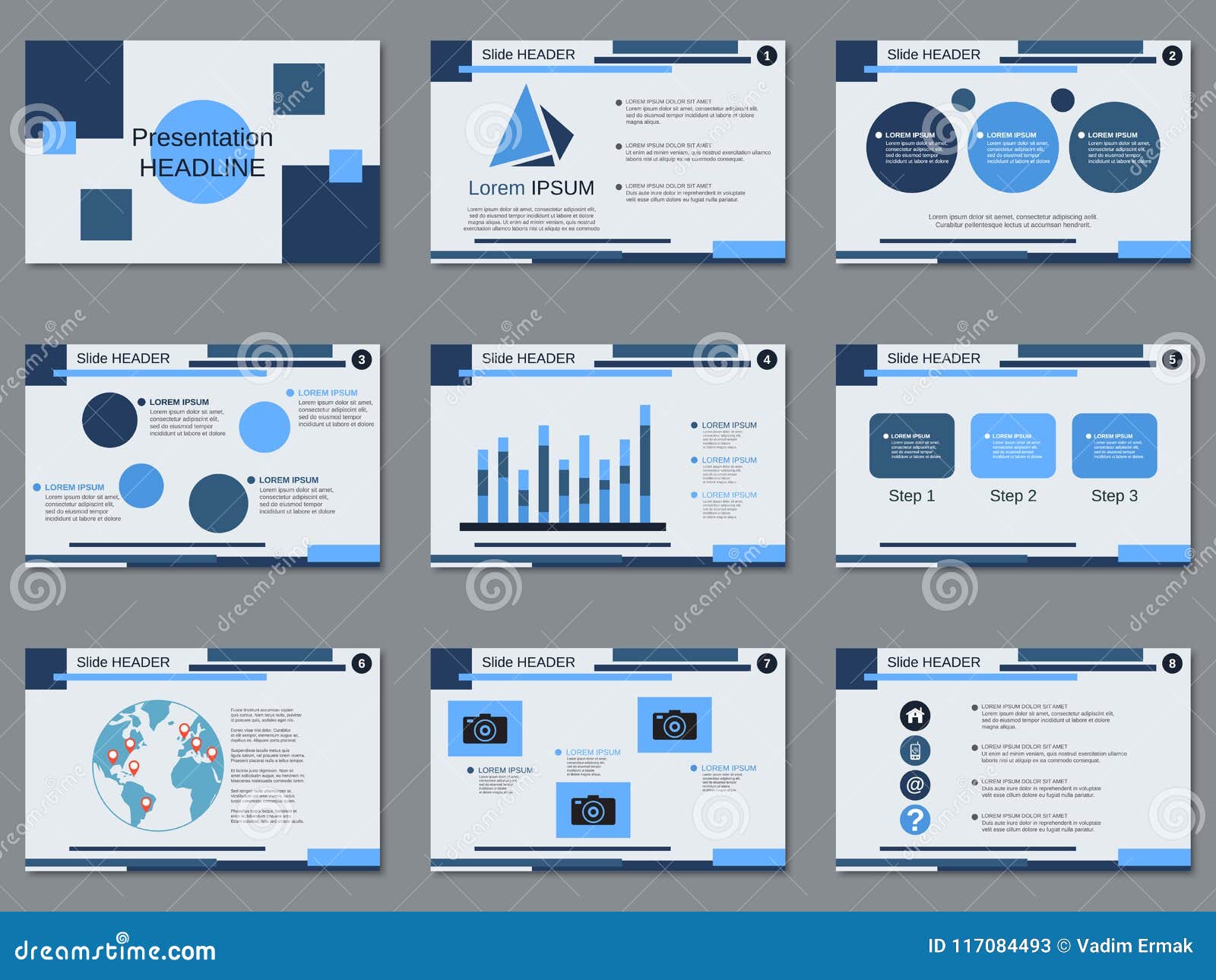 Professional Business Presentation, Slide Show Vector Template Stock ...