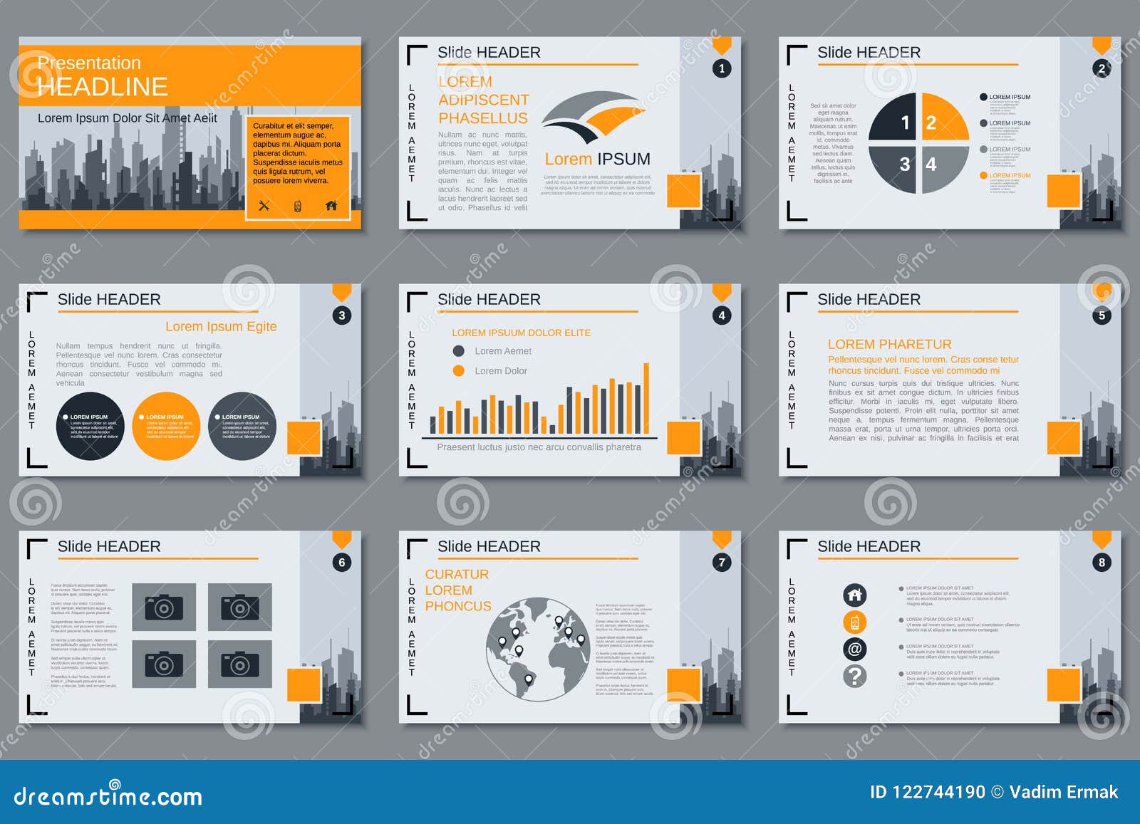 Professional Business Presentation, Slide Show Vector Template Stock ...