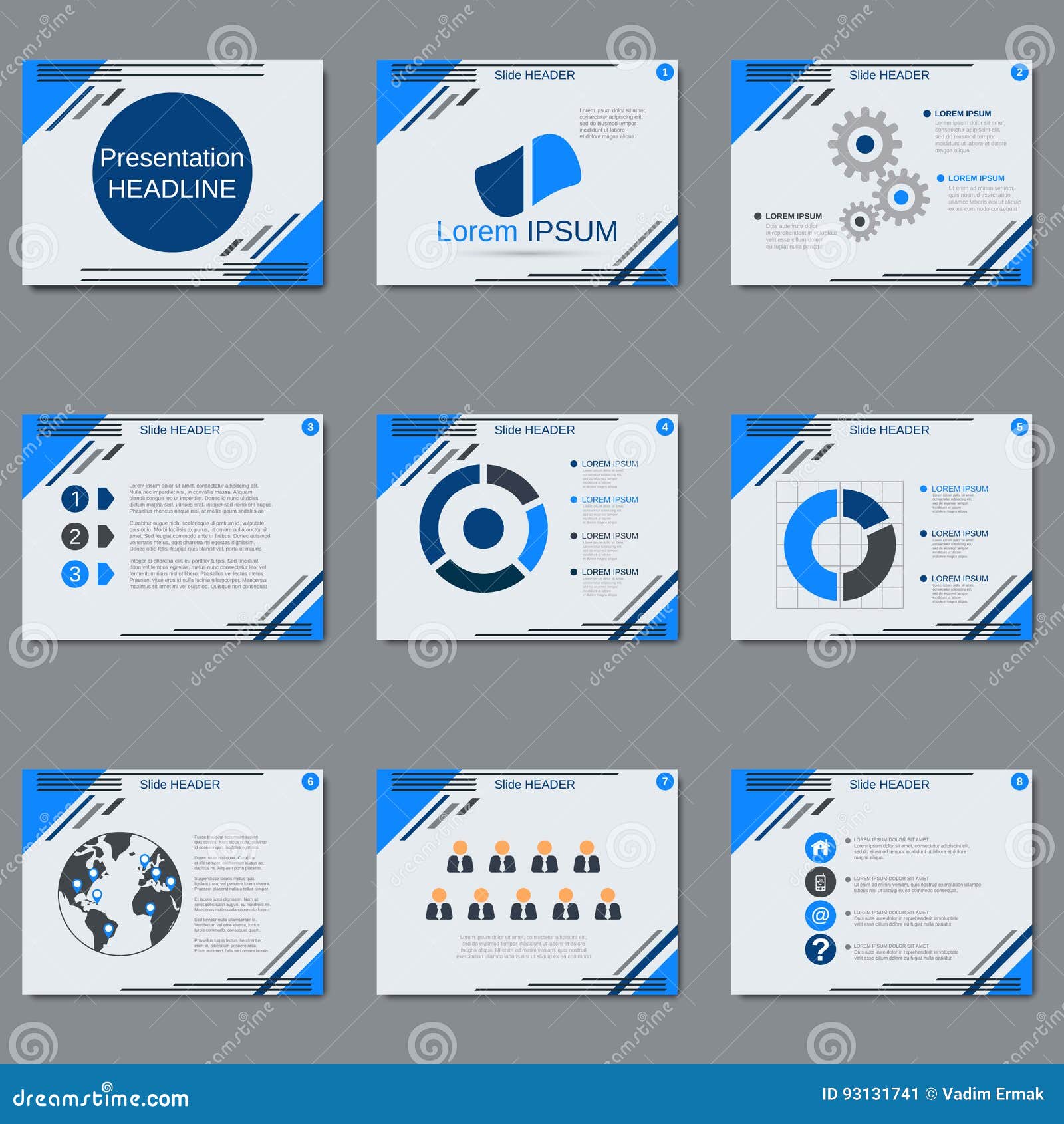 Professional Business Presentation, Slide Show Vector Template Stock ...