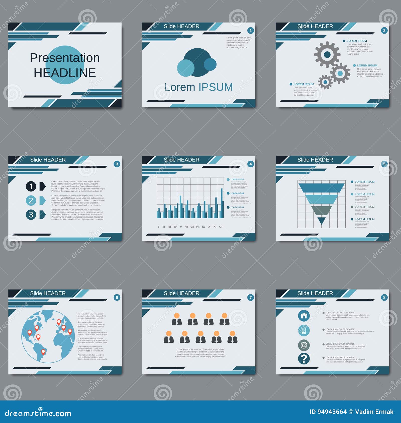 Professional Business Presentation, Slide Show Vector Template Stock ...