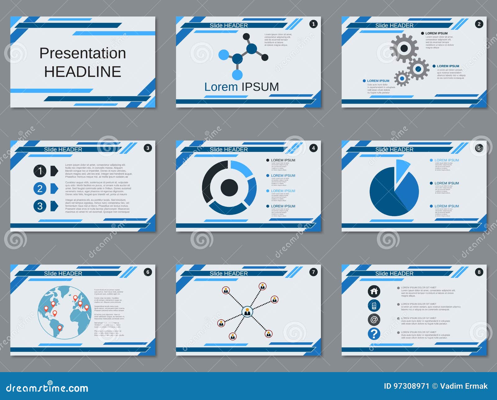 Professional Business Presentation, Slide Show Vector Template Stock ...