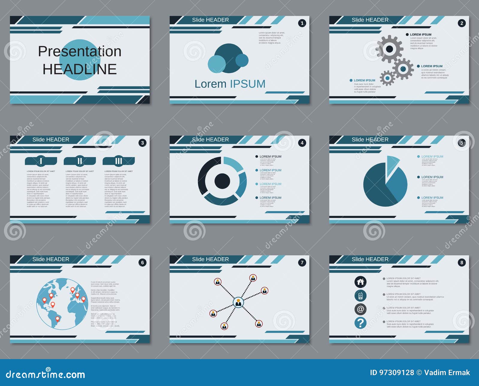 Professional Business Presentation, Slide Show Vector Template Stock ...
