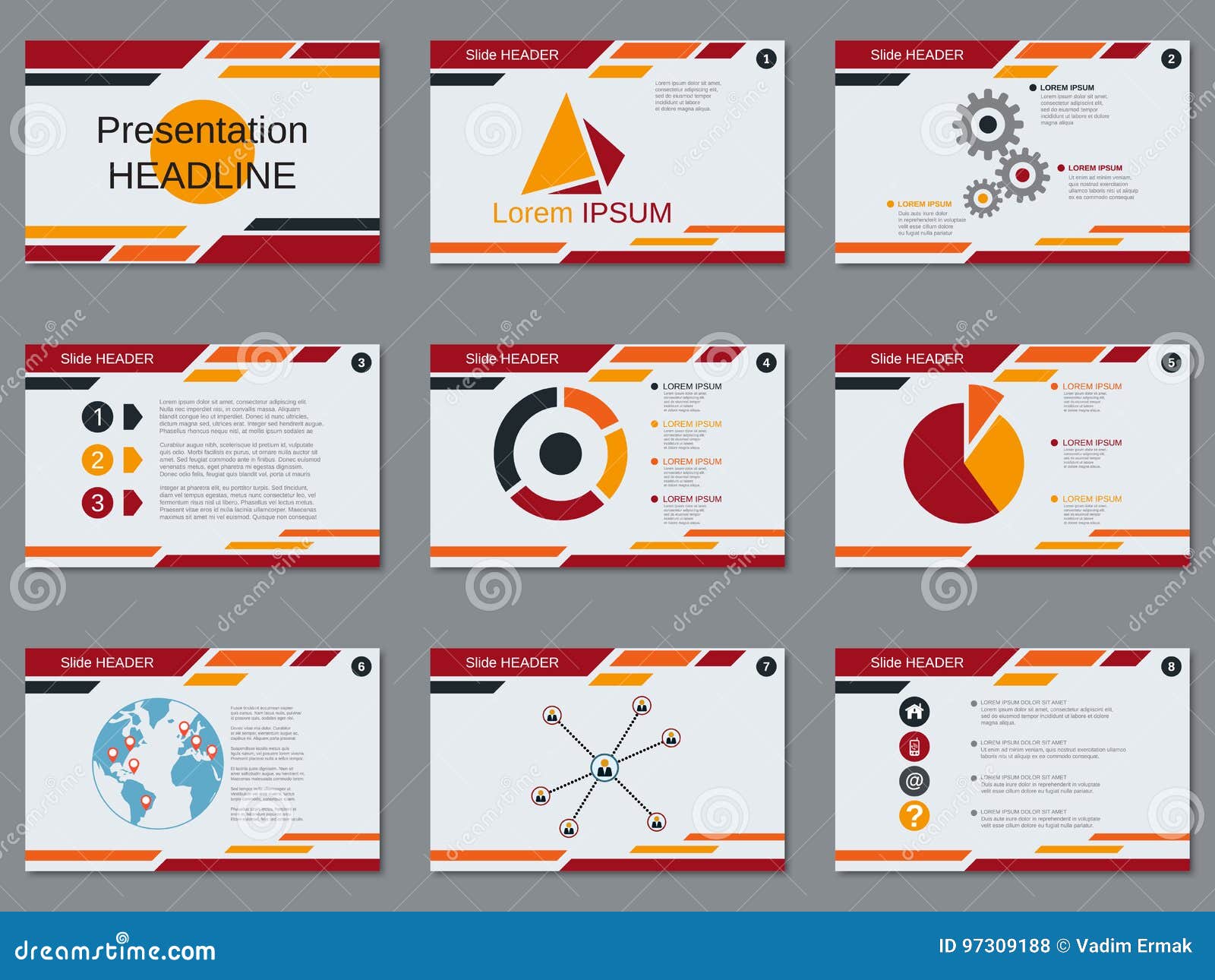 Professional Business Presentation, Slide Show Vector Template Stock ...