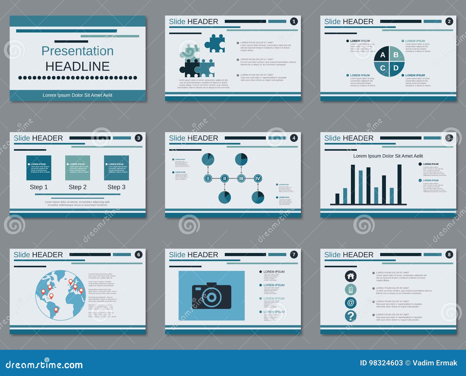 Professional Business Presentation, Slide Show Vector Template Stock ...