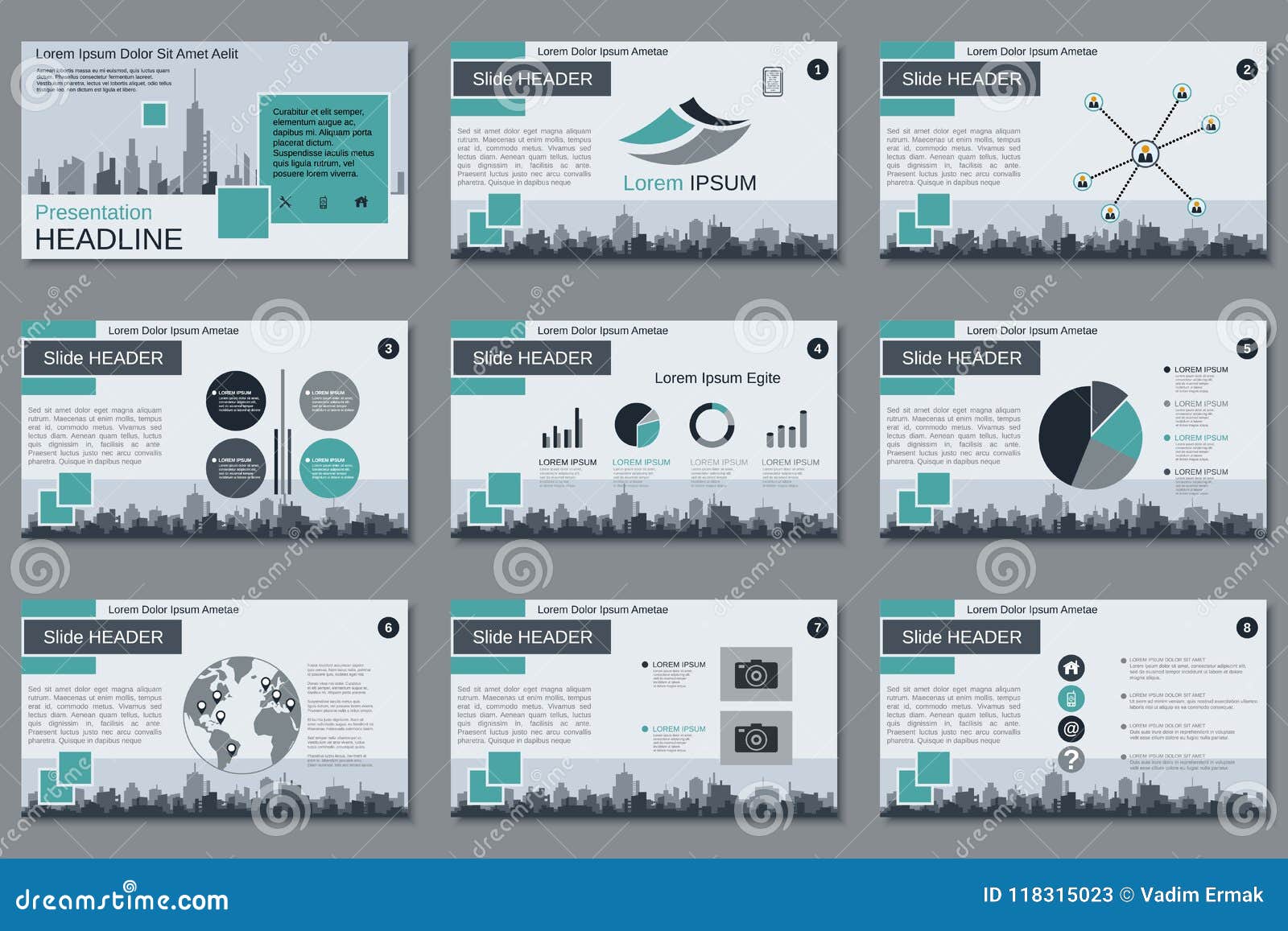 Professional Business Presentation, Slide Show Vector Template Stock ...