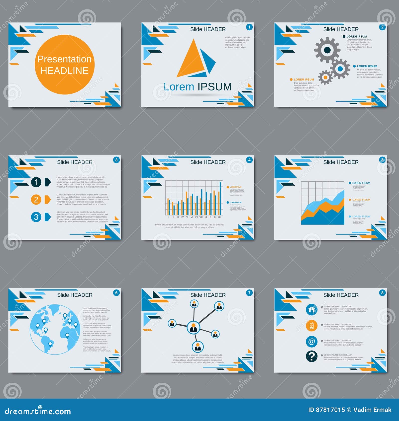 Professional Business Presentation Vector Design Template Stock Vector ...