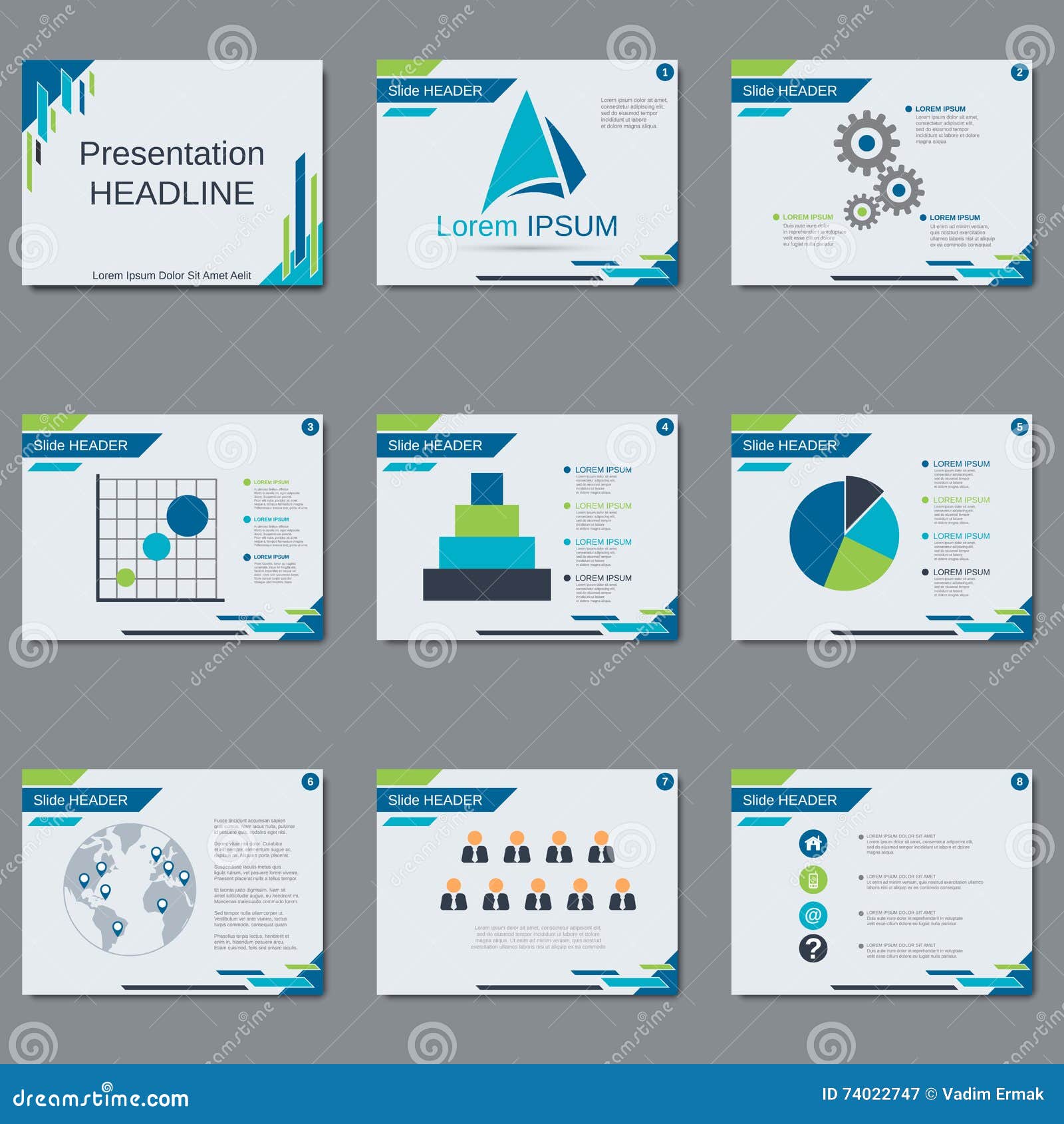 Professional Business Presentation Vector Template Stock Vector ...