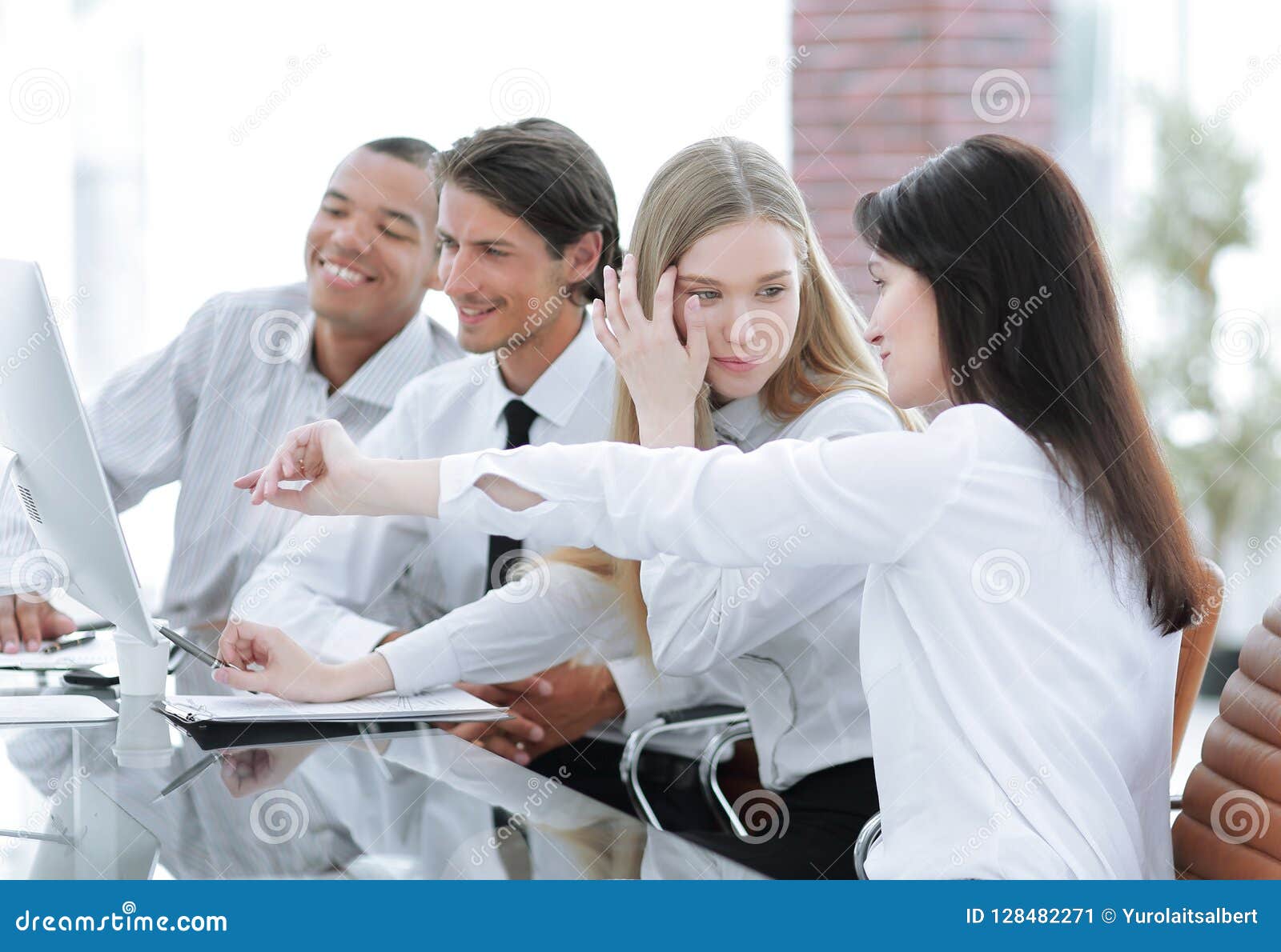 Professional Business Team Discussing New Information in the Office ...