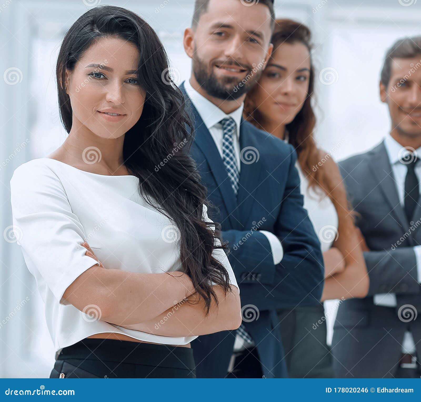 Business Team on Office Background. Stock Photo - Image of partners ...