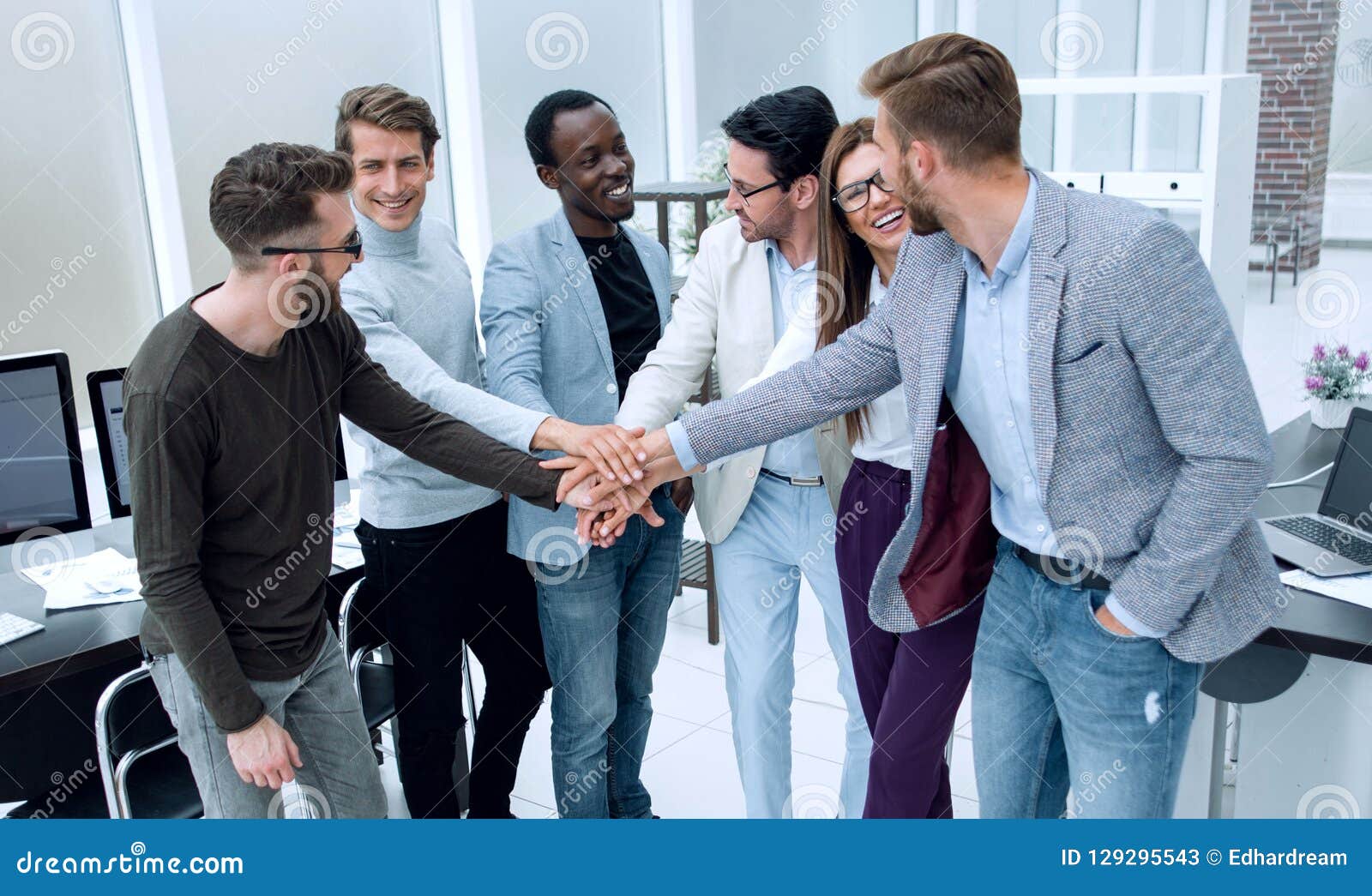 Professional Business Team Showing Their Unity. Stock Image - Image of ...