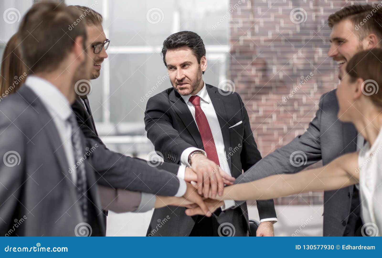 Professional Business Team Showing Their Unity Stock Photo - Image of ...