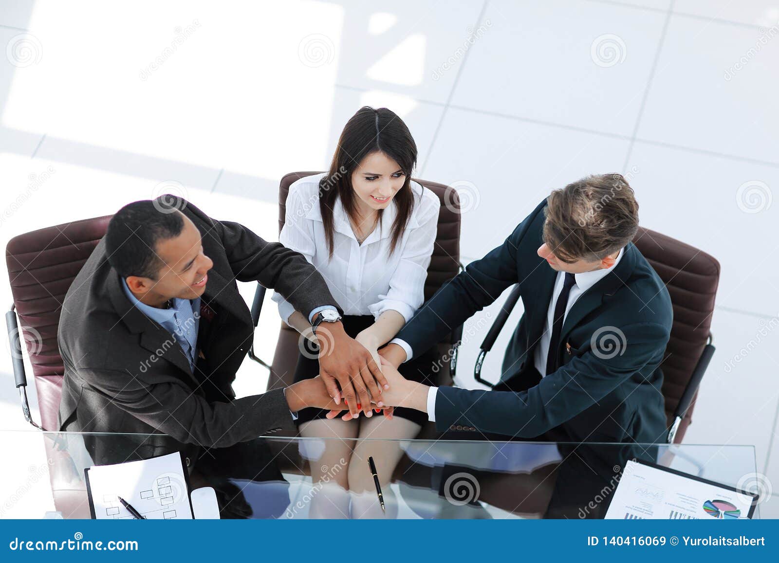 Professional Business Team Shows Its Unity. Photo with Copy Space Stock ...