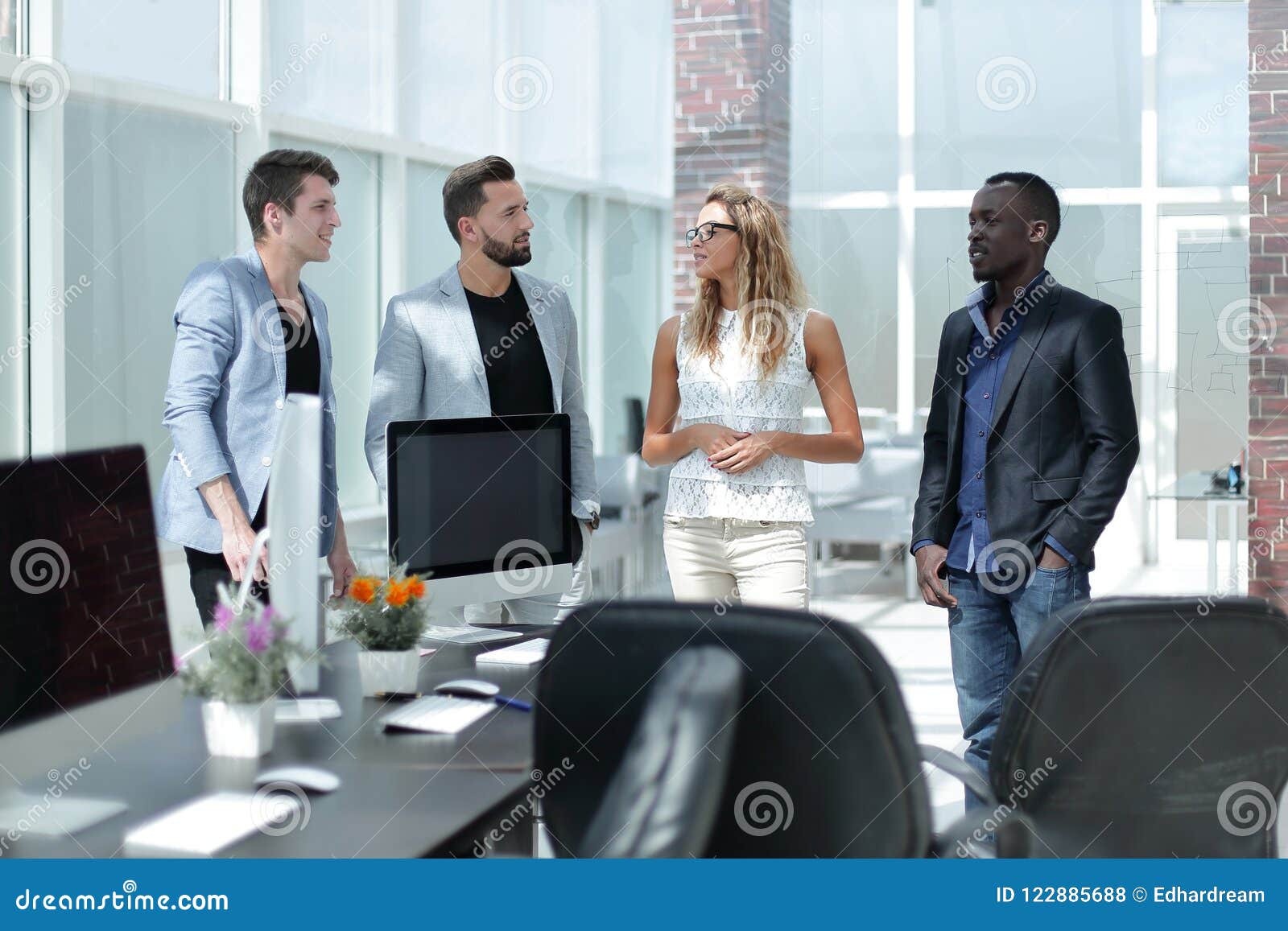 Professional Business Team Standing in the Office Stock Photo - Image ...