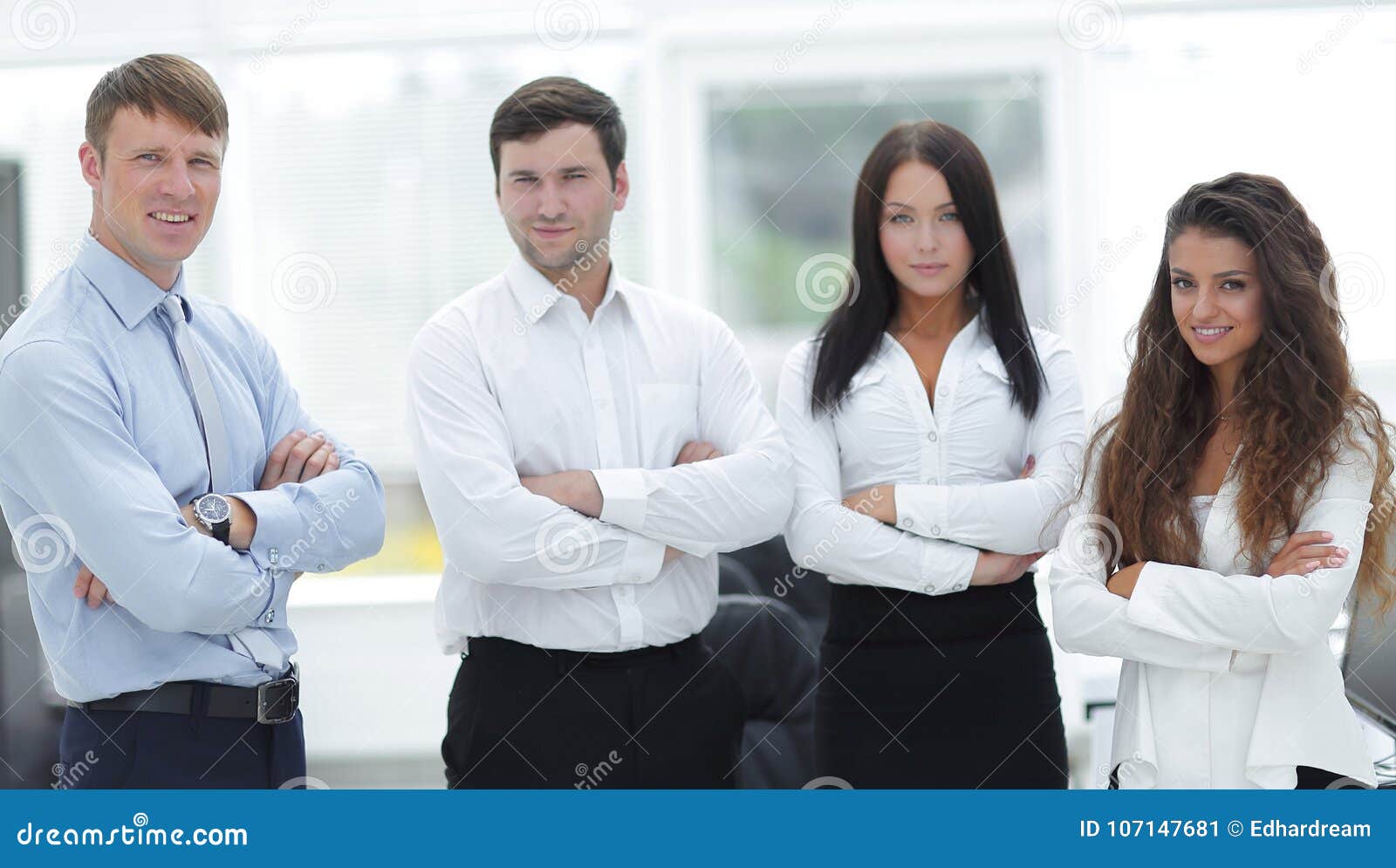 Professional Business Team Standing in Office Stock Image - Image of ...