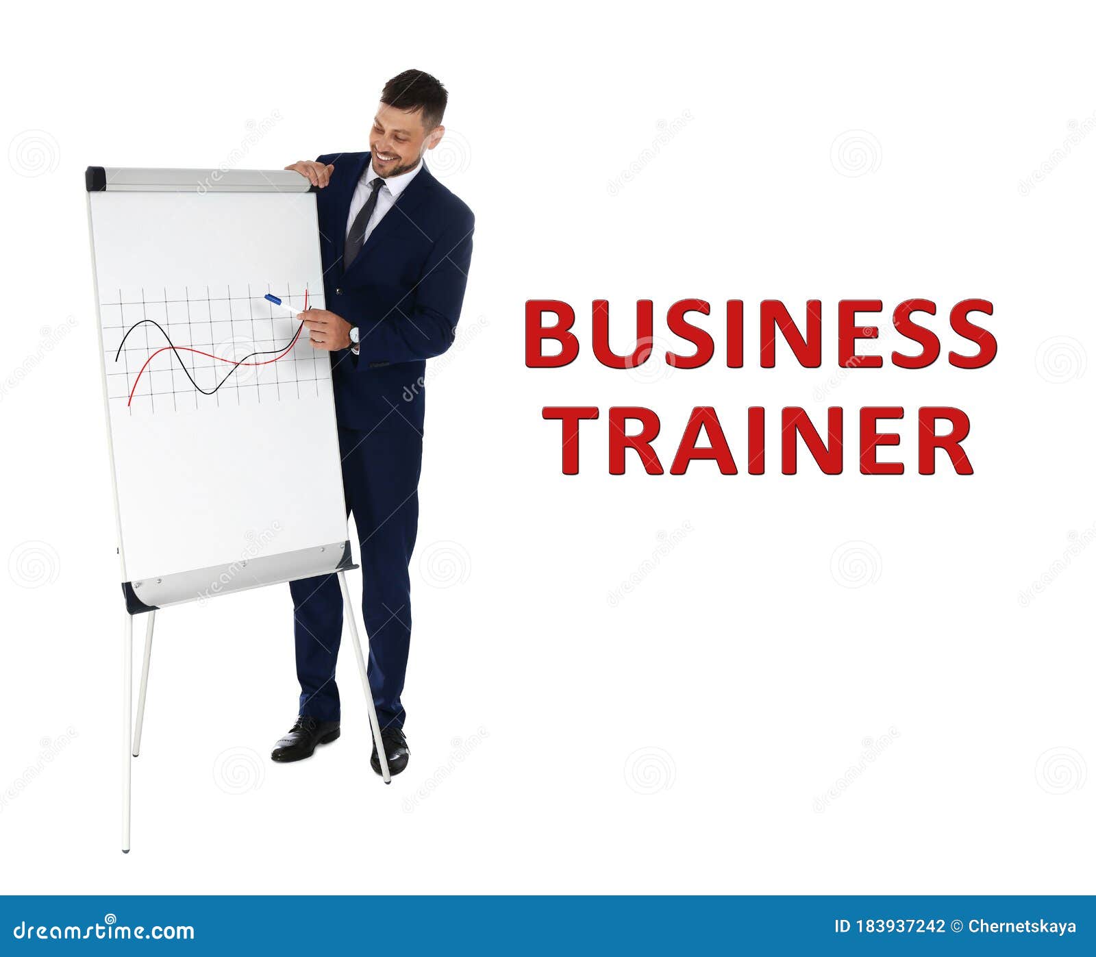 Business Trainer Giving Presentation on White Background Stock Photo ...