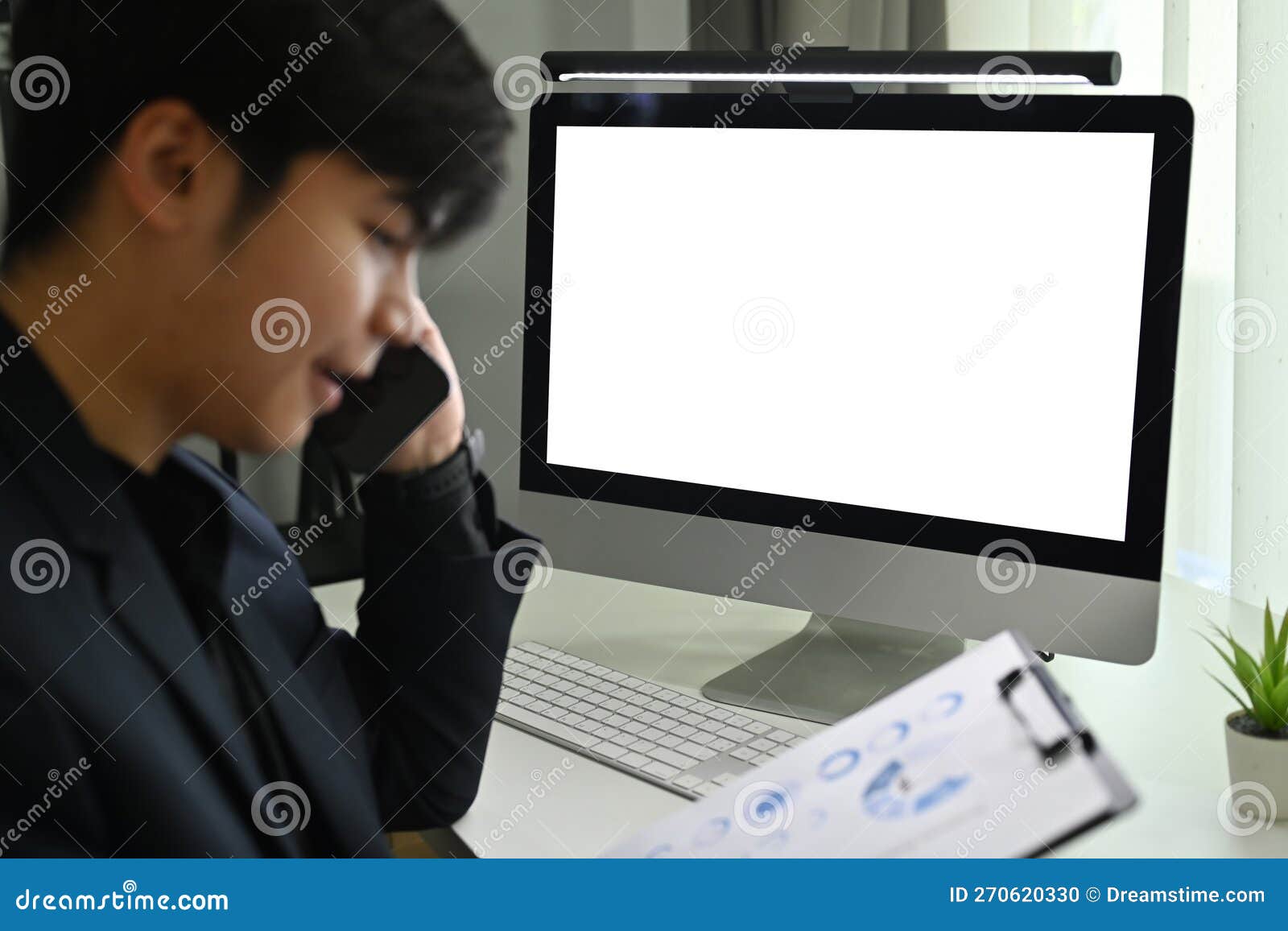 Professional Businessman Having Phone Call Conversation in Office ...
