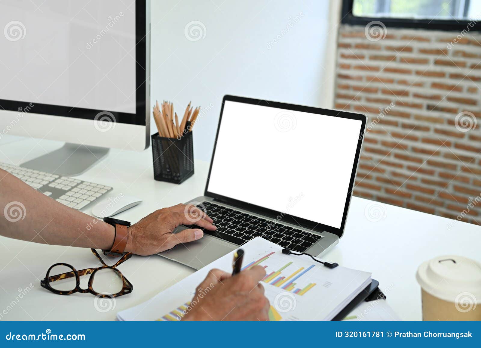 Professional Businessman Using Laptop Computer and Working with ...