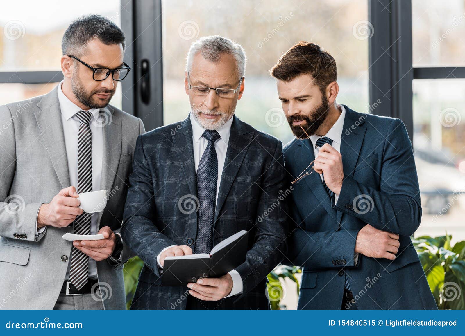 Professional Businessmen in Formal Wear Standing Together and Looking ...