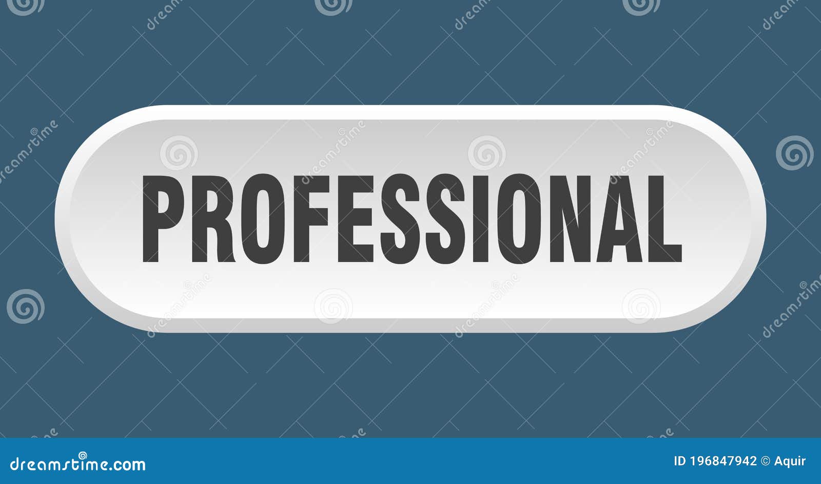 Professional Button. Rounded Sign on White Background Stock Vector ...