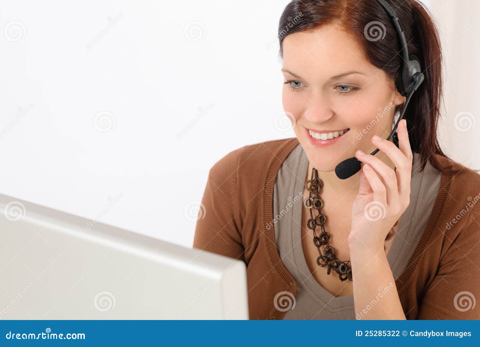 Professional Call Center Representative Woman Stock Photo - Image of ...
