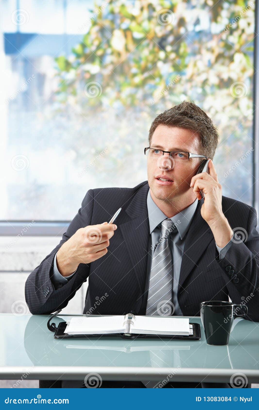 Professional on Call Taking Notes Stock Photo - Image of business ...