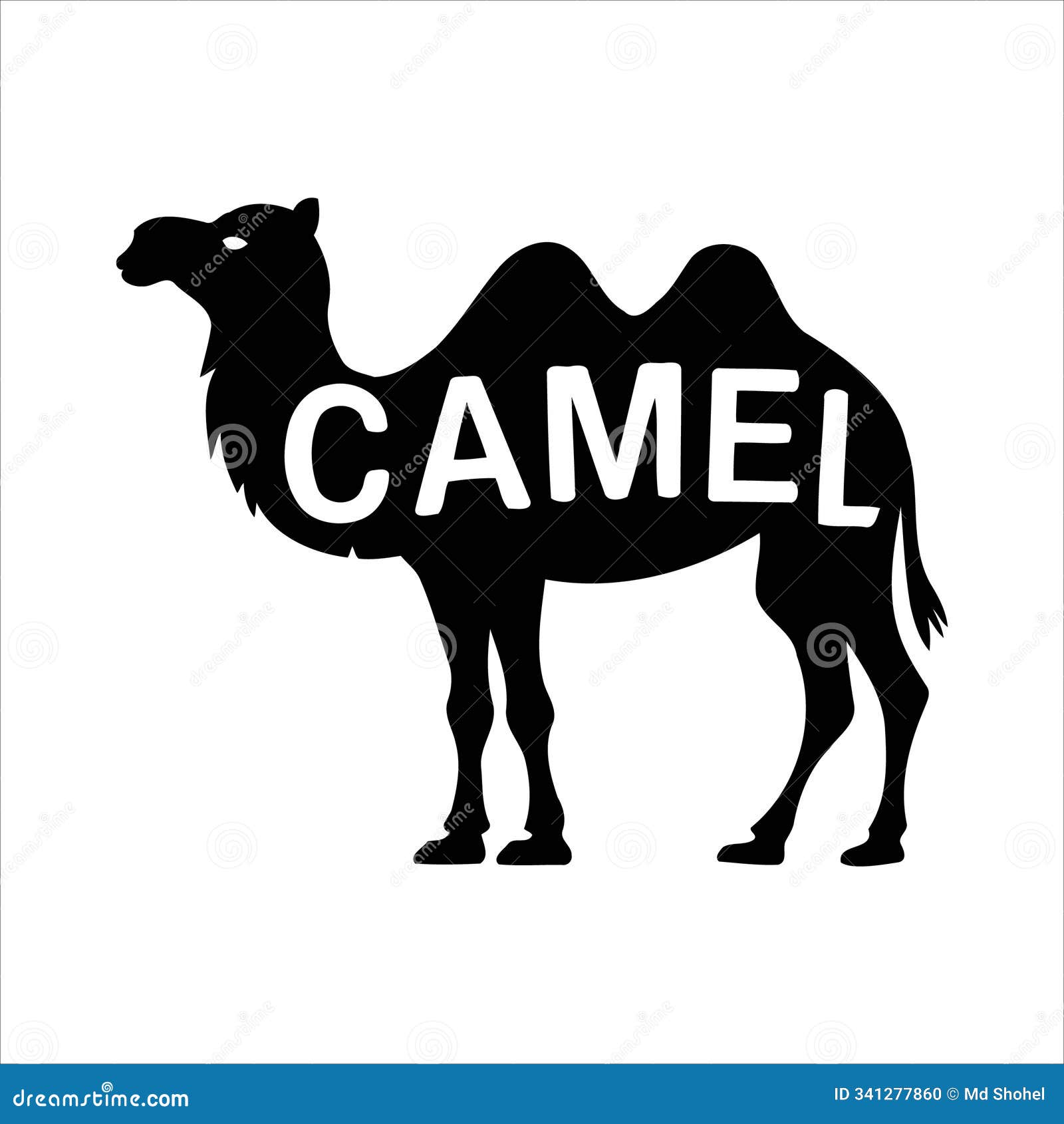 Professional Camel Negative Space Typography Vector Art Stock Vector ...