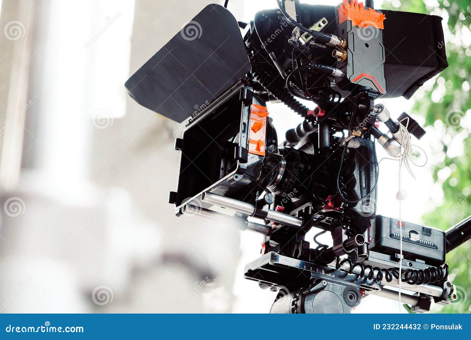 Professional Camera on Filming Location Stock Photo - Image of detail ...