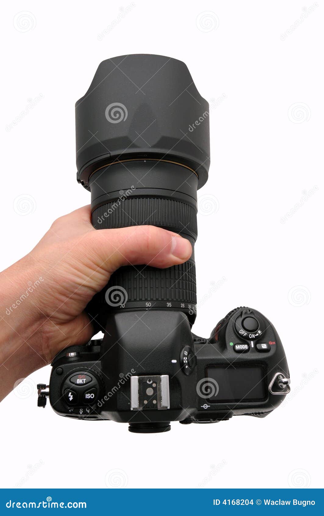 Professional Camera in Hand Stock Photo - Image of zoom, black: 4168204