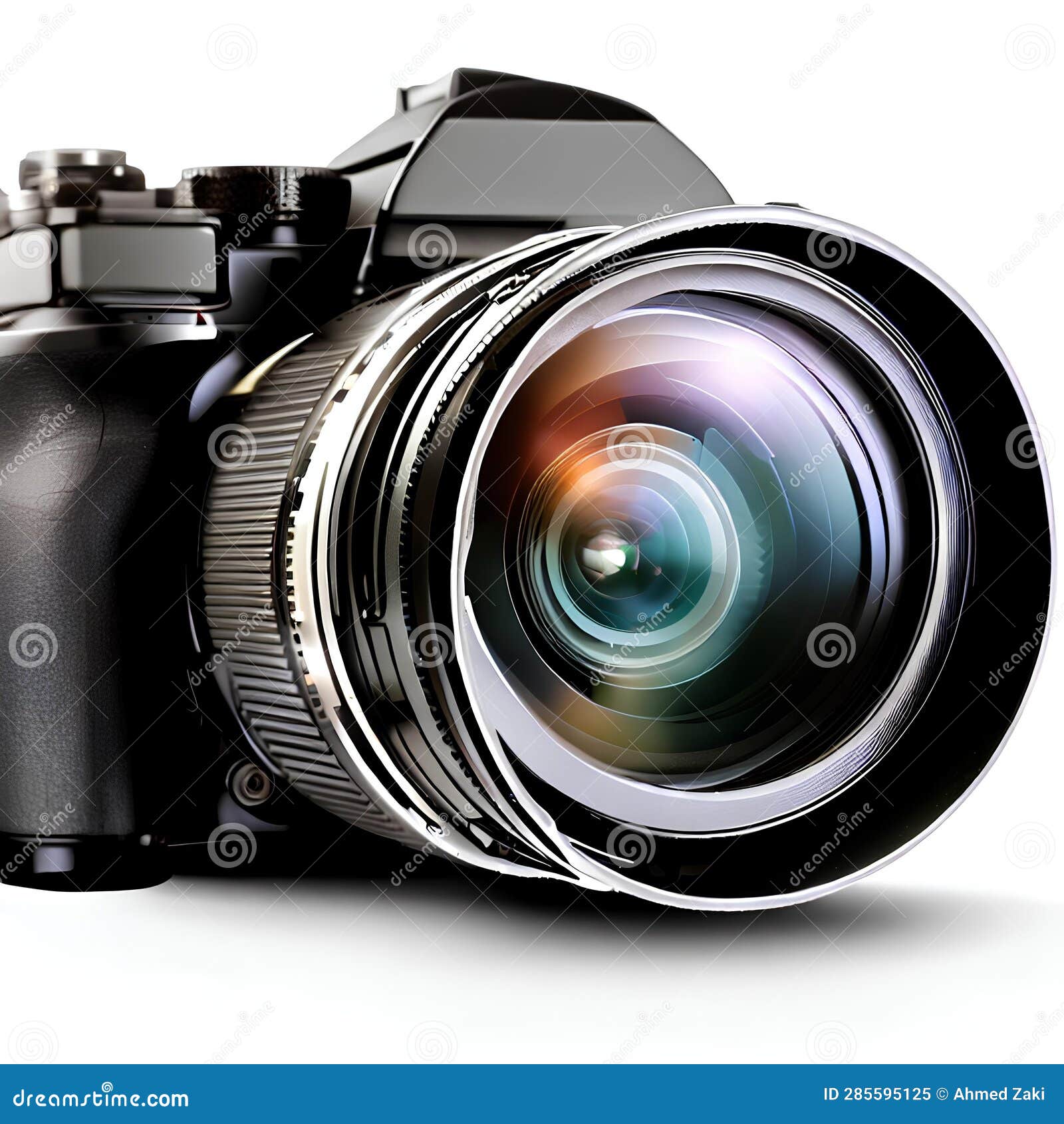 Professional Camera Isolated on a White Background, with White Space ...