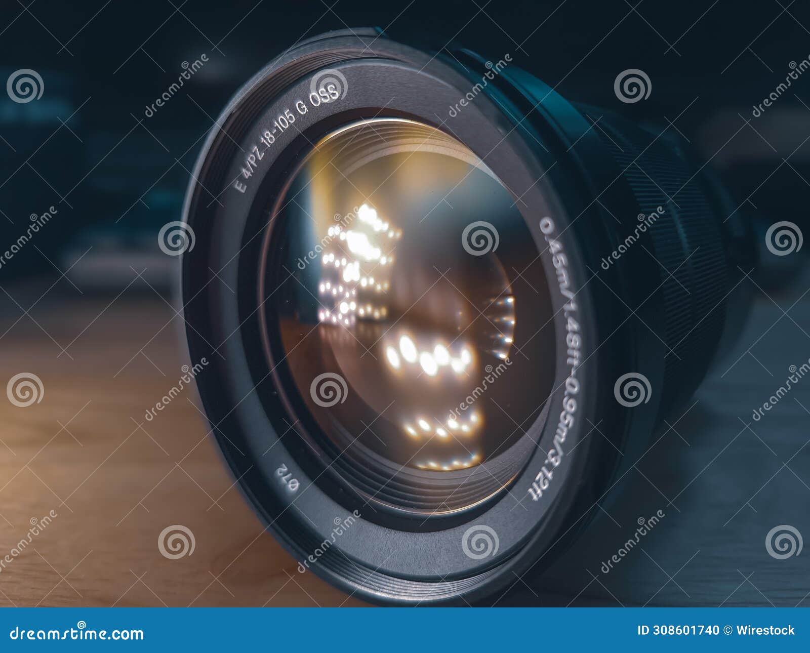 Professional Camera Lens Resting Horizontally Stock Photo - Image of aperture, photographic ...