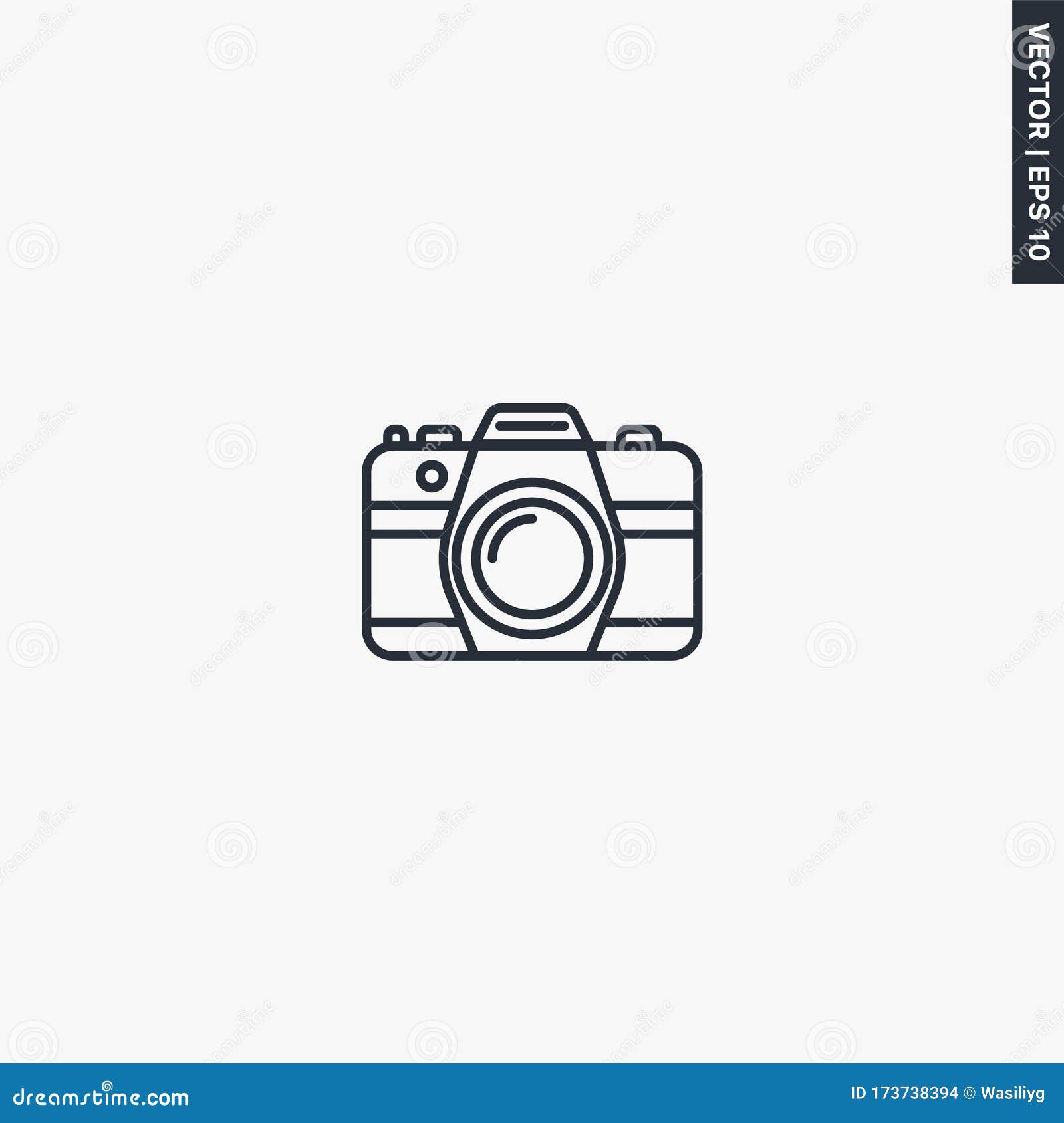 Professional Camera, Linear Style Sign for Mobile Concept and Web ...