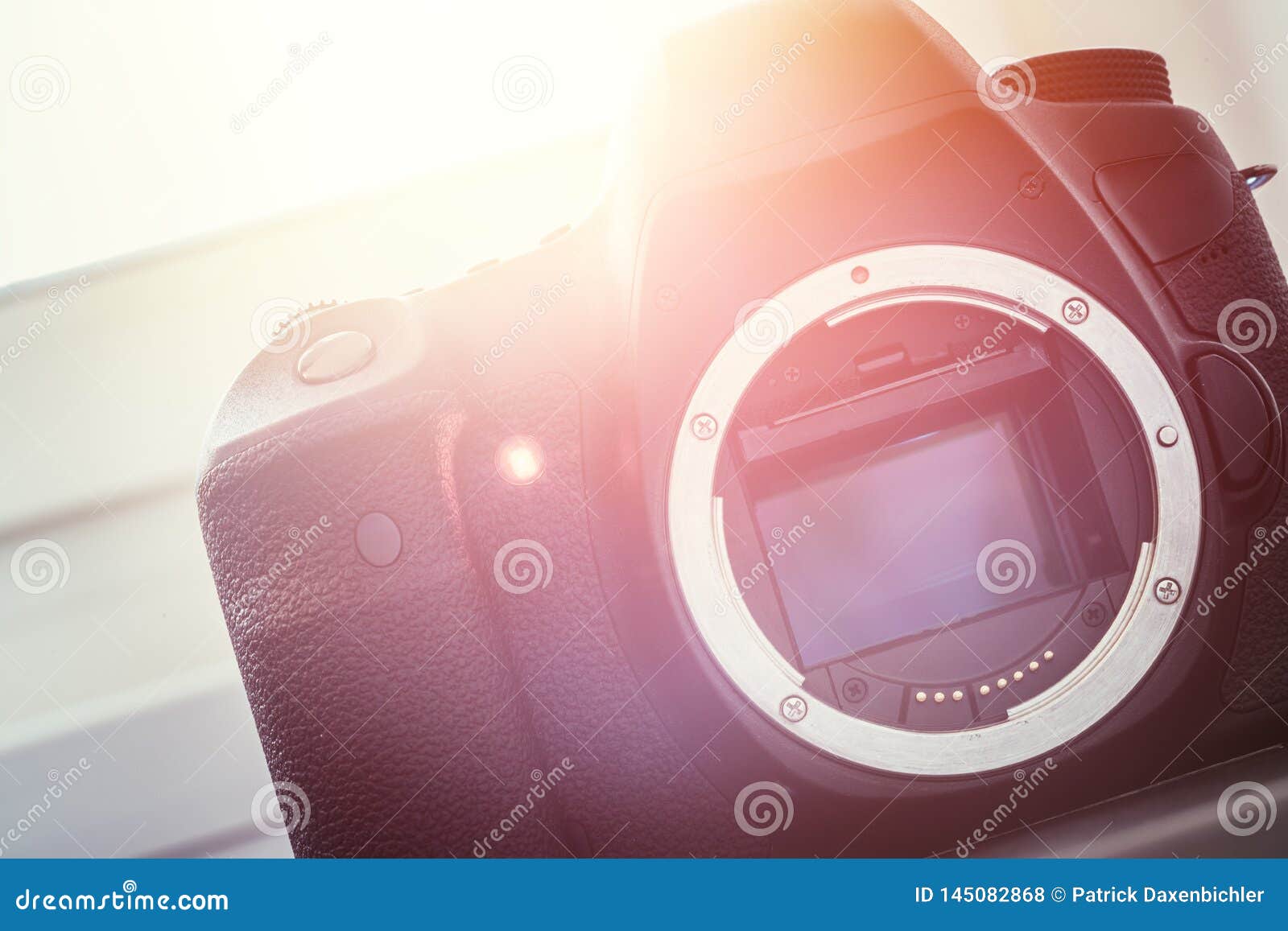 Professional Camera: Reflex Camera with Open Sensor Stock Photo - Image ...