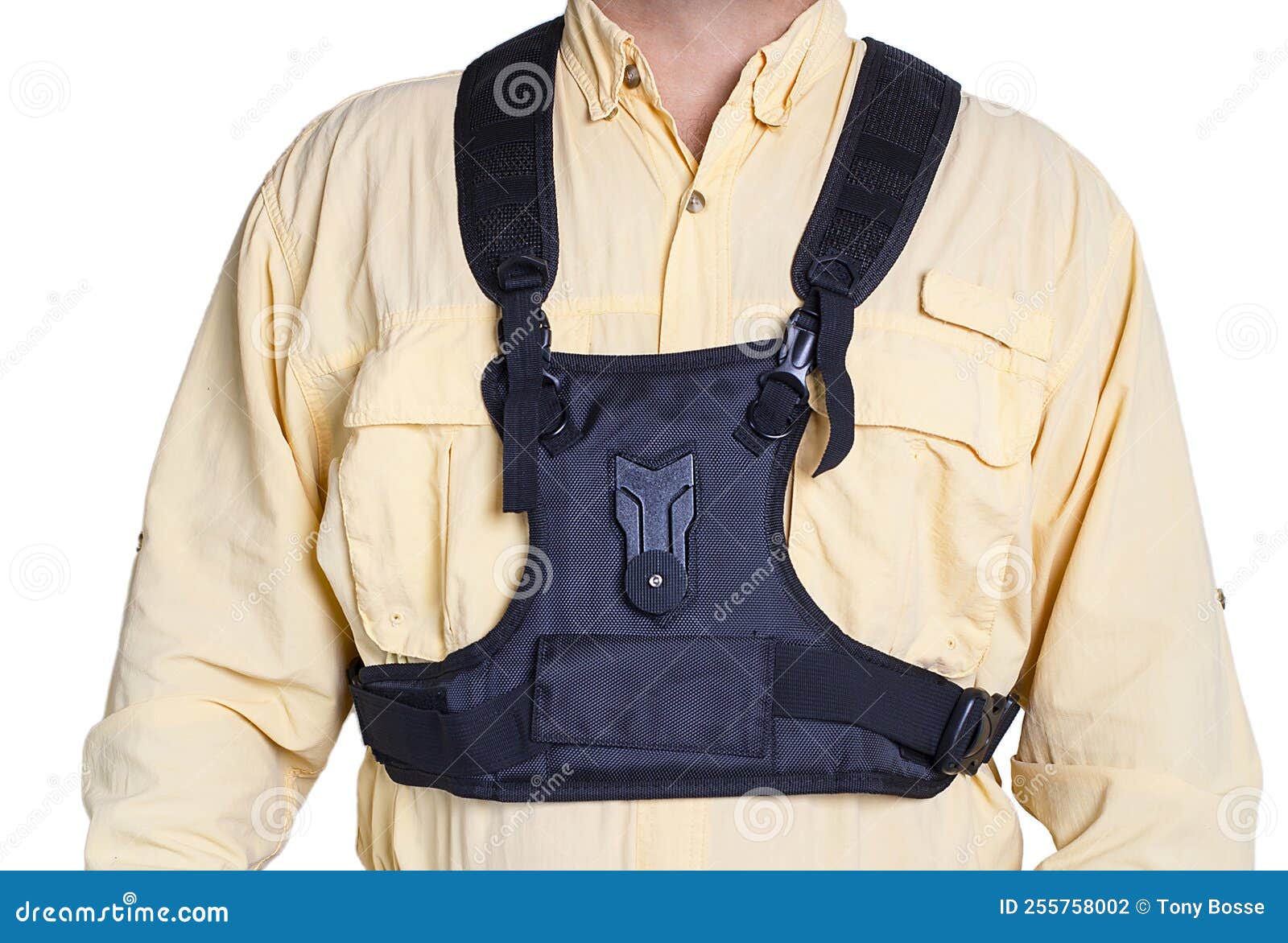 Professional Camera Vest stock photo. Image of securely - 255758002