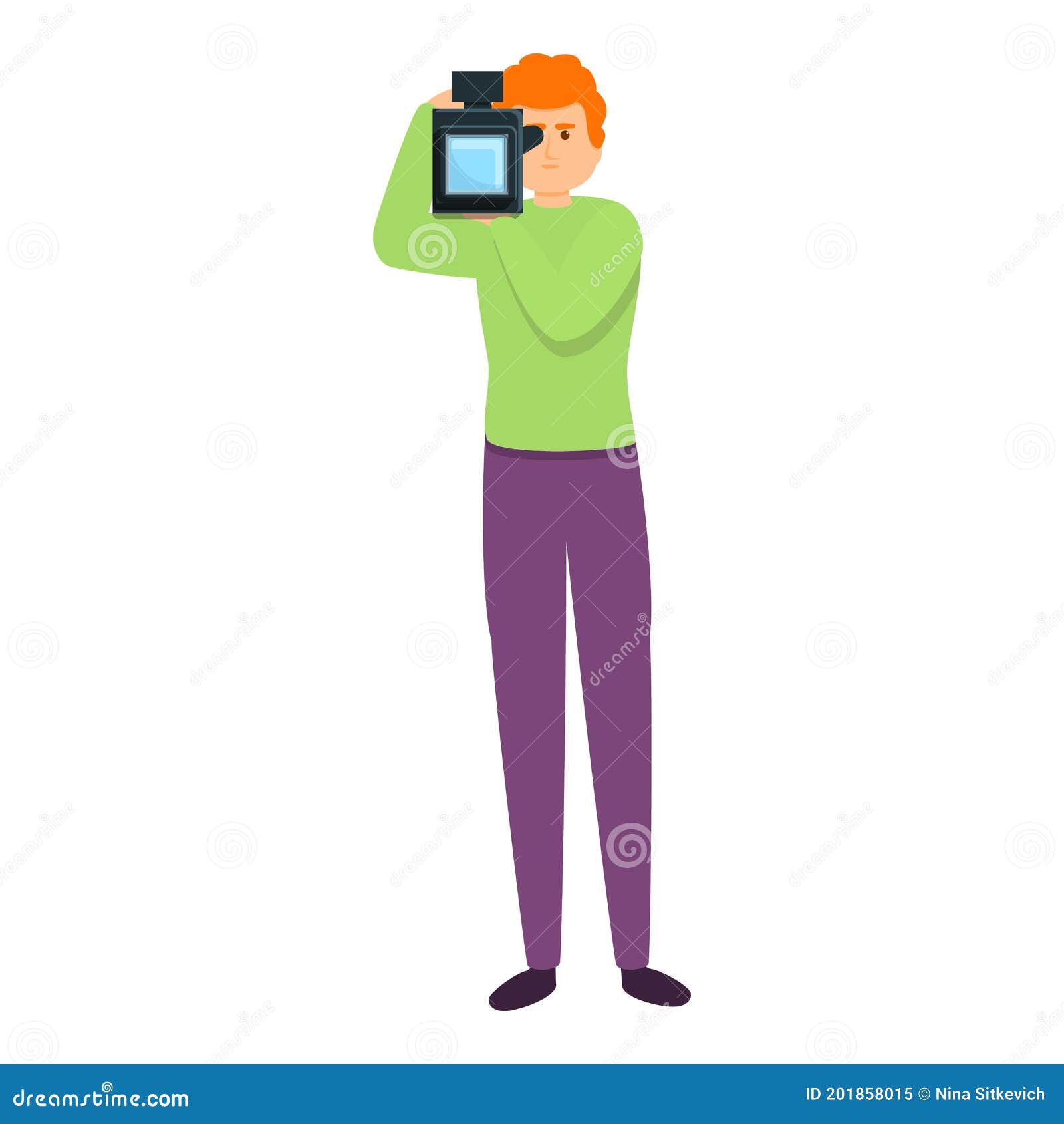 Professional Cameraman Icon, Cartoon Style Stock Vector - Illustration ...