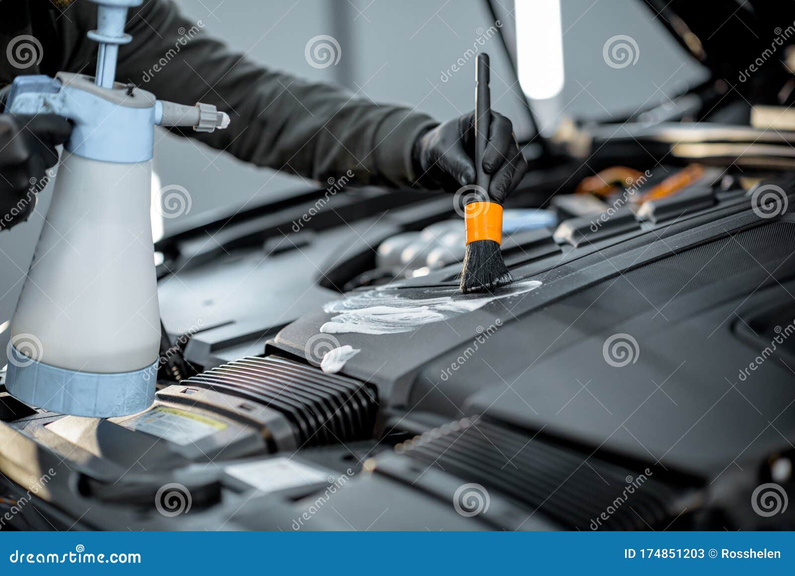 Professional Car Engine Cleaning Stock Image - Image of vehicle, wash ...