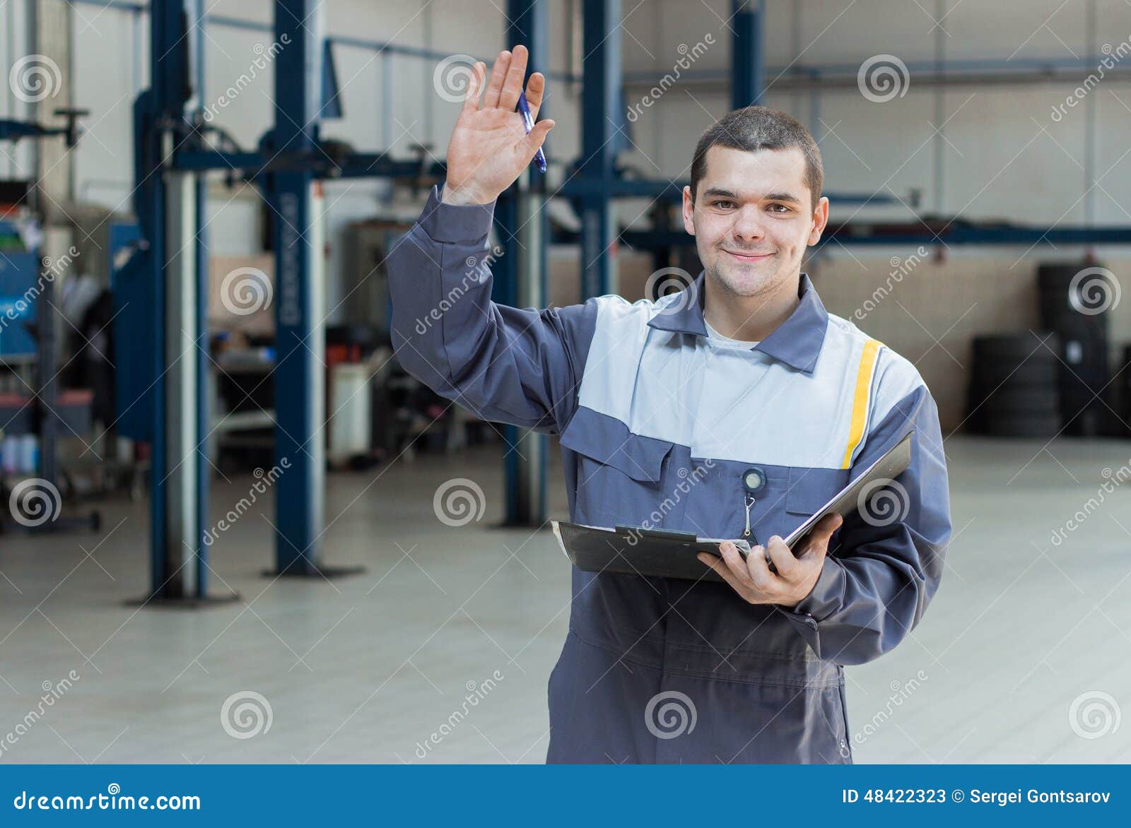Professional Car Mechanic Hello Stock Image - Image of folder ...