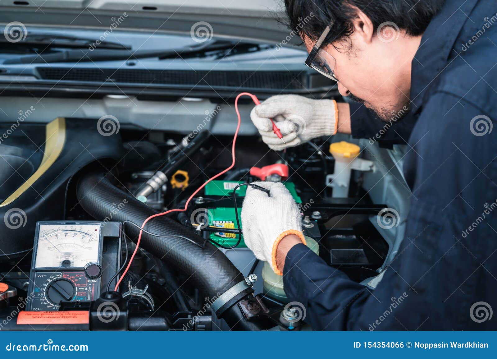 Professional Car Mechanic Working in Auto Repair Service Stock Photo ...