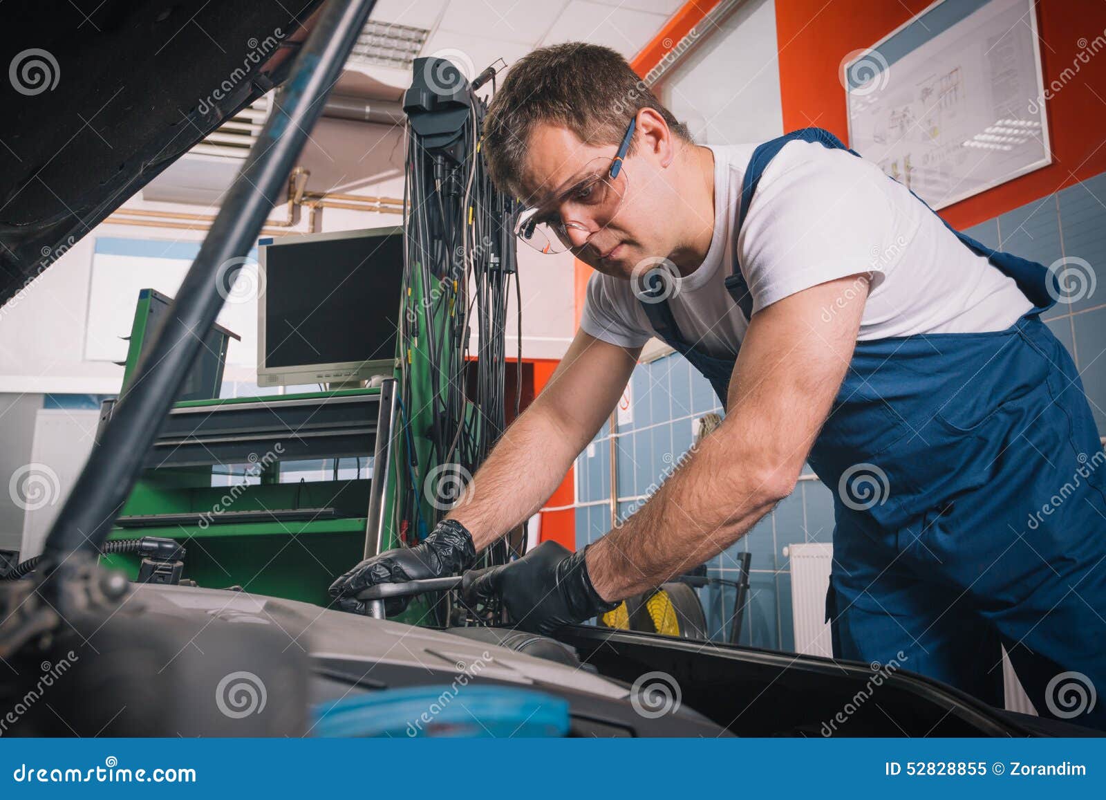 Professional Car Mechanic Working Stock Image - Image of profession ...