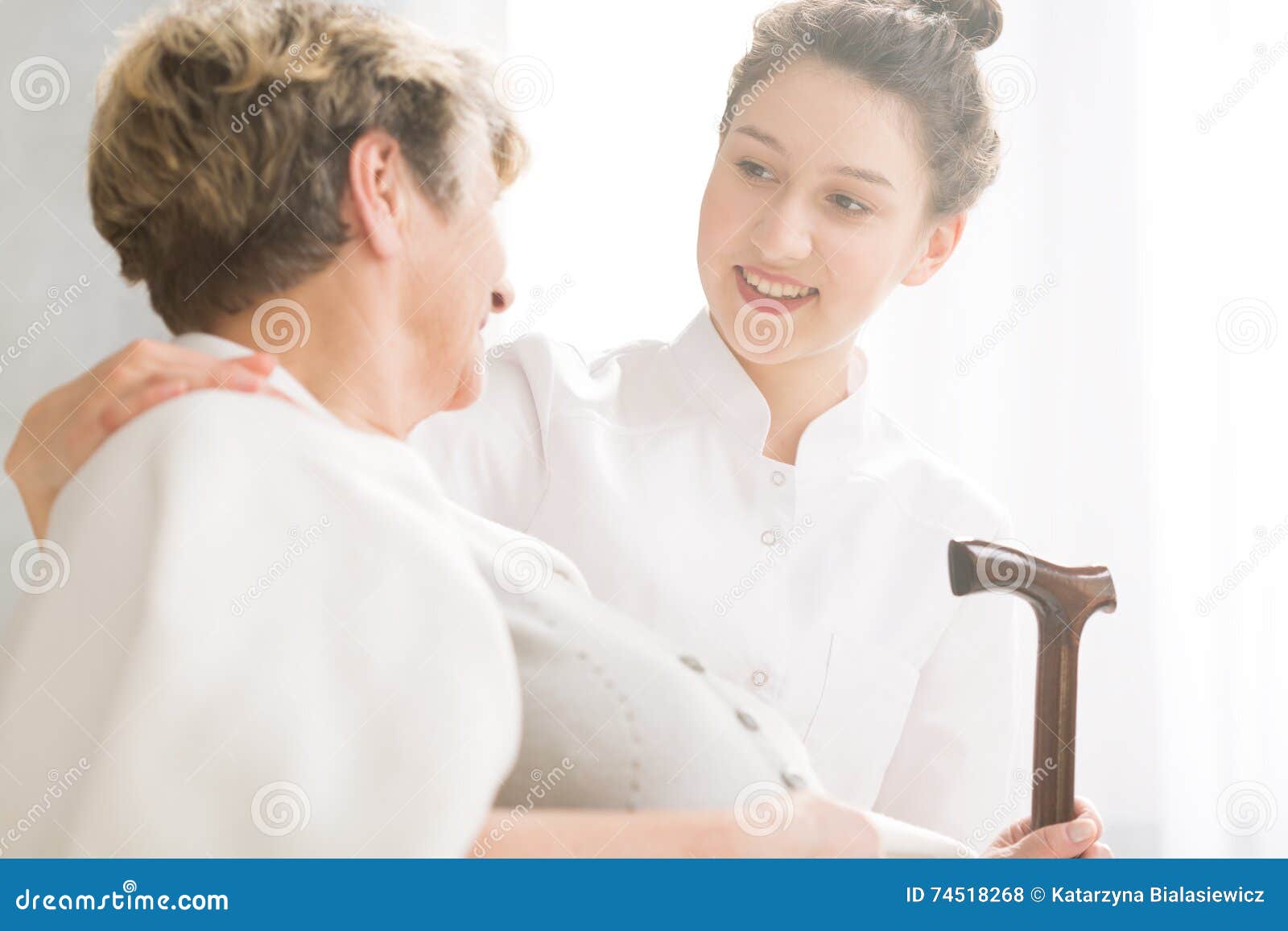 Professional Caregiver Support Stock Photo - Image of walking ...